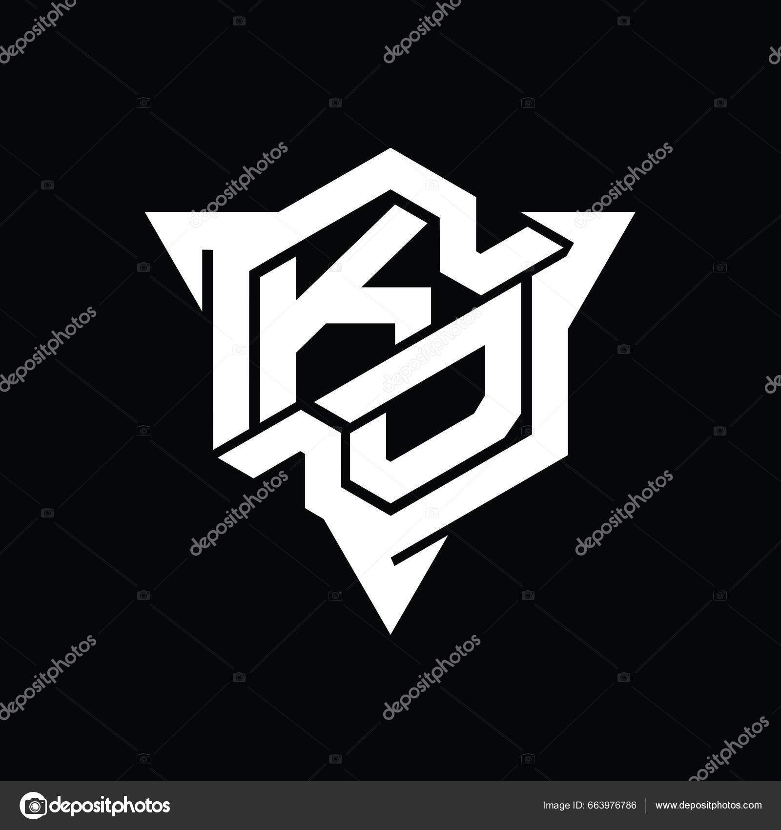 Letter Logo Monogram Hexagon Shape Triangle Outline Gaming Style Design — Stock Photo ...