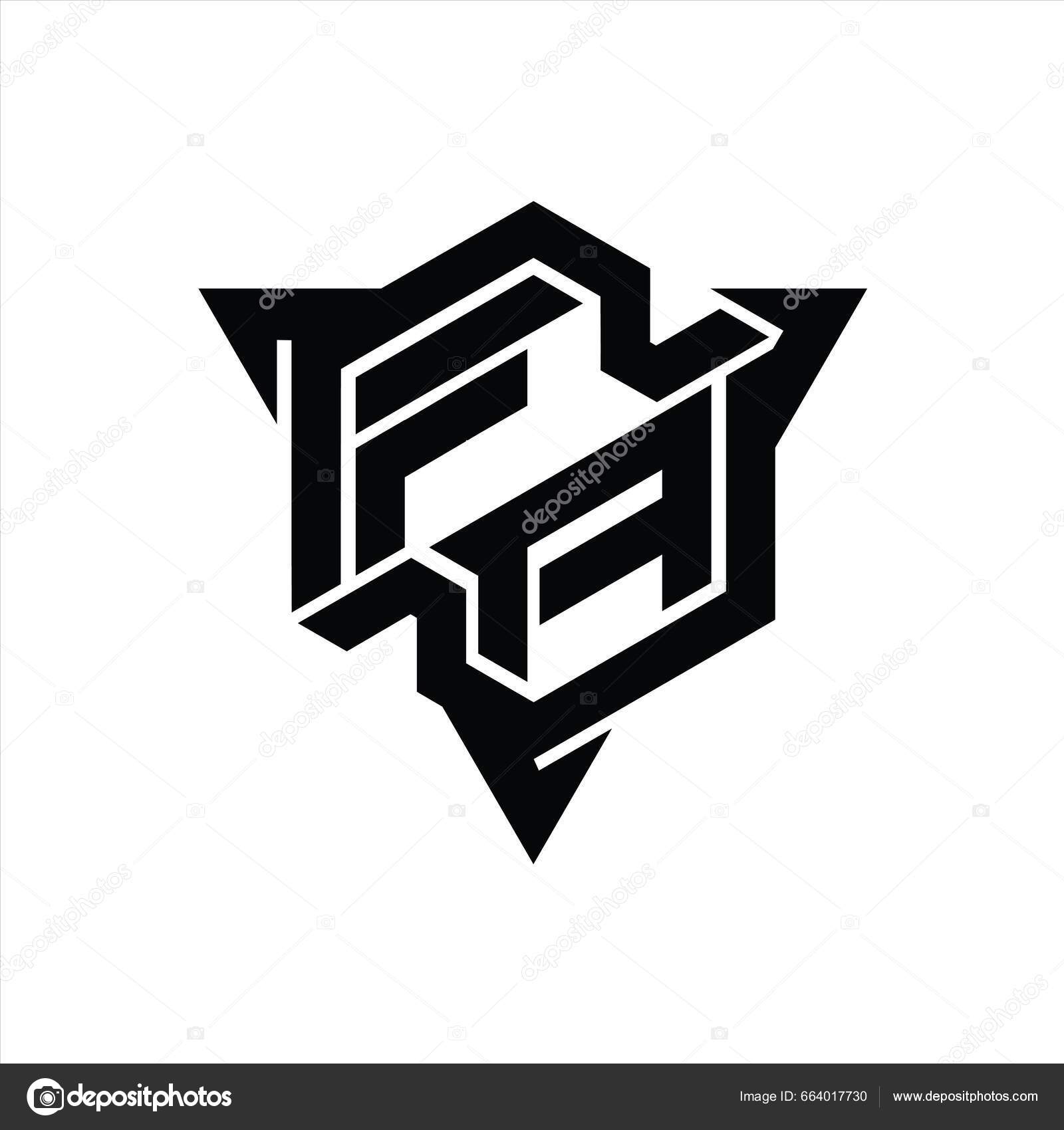 Letter Logo Monogram Hexagon Shape Triangle Outline Gaming Style Design — Stock Photo ...