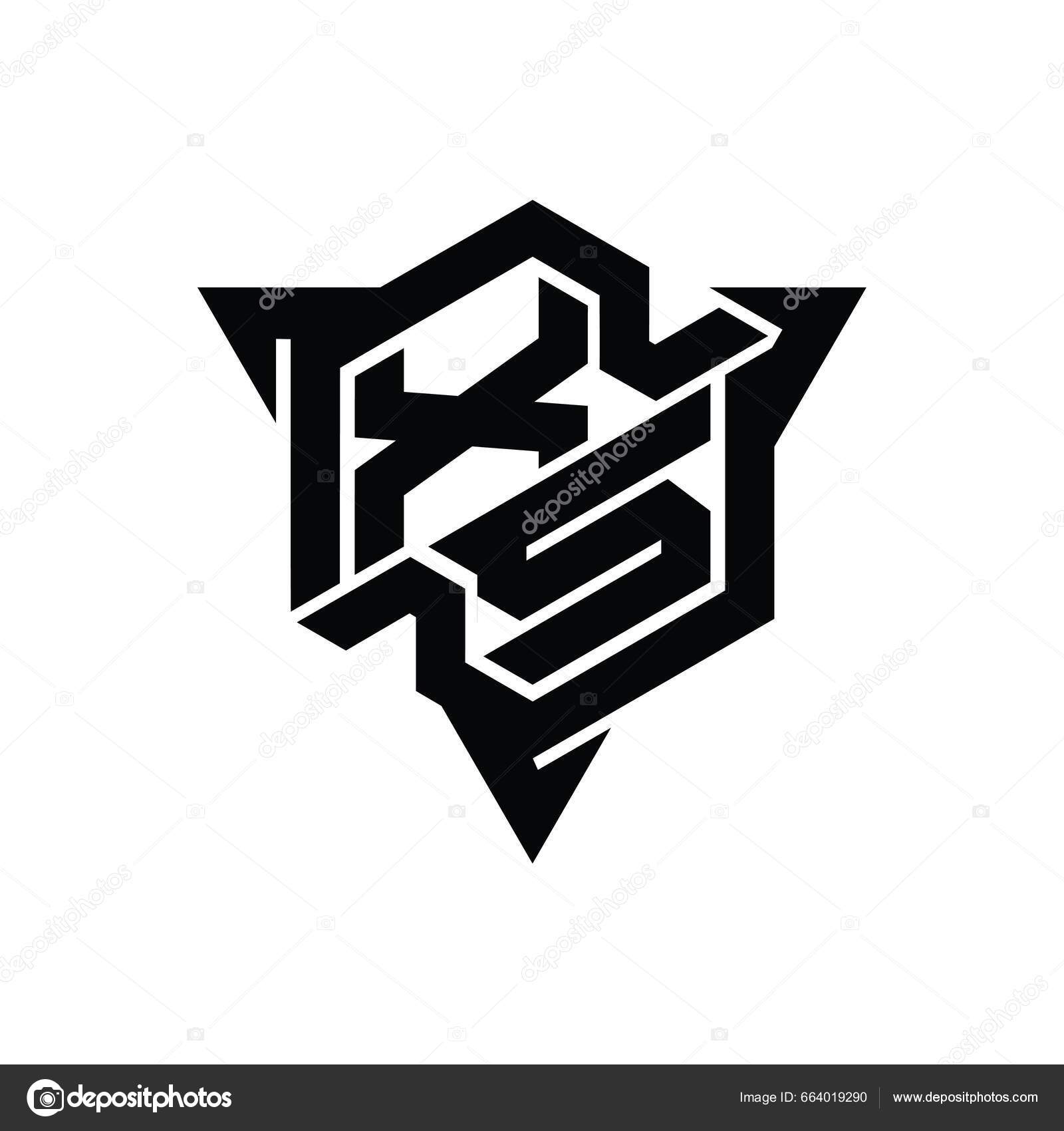 Letter Logo Monogram Hexagon Shape Triangle Outline Gaming Style Design — Stock Photo ...