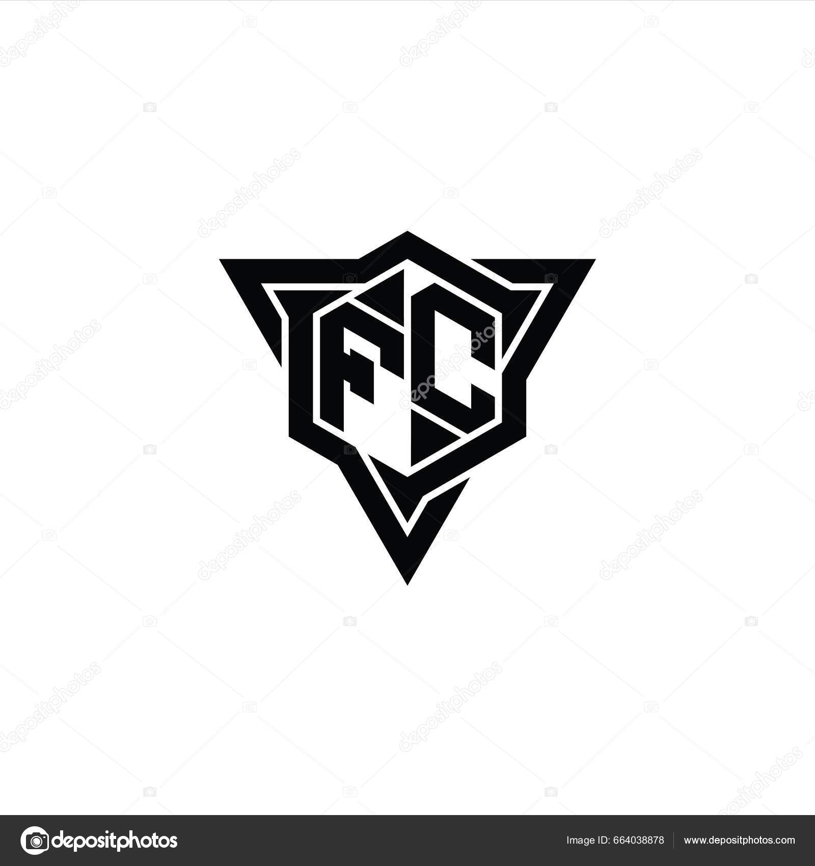 Letter Logo Monogram Hexagon Shape Triangle Outline Sharp Slice Style — Stock Photo ...