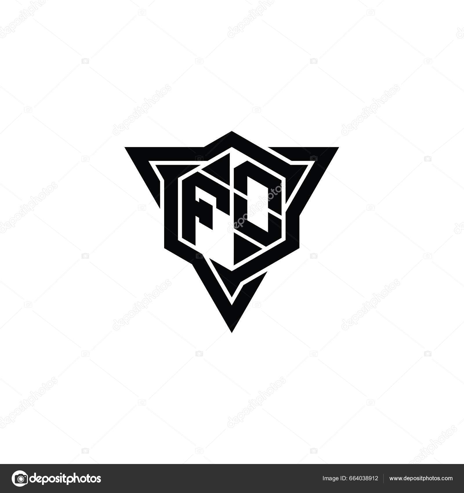 Letter Logo Monogram Hexagon Shape Triangle Outline Sharp Slice Style — Stock Photo ...