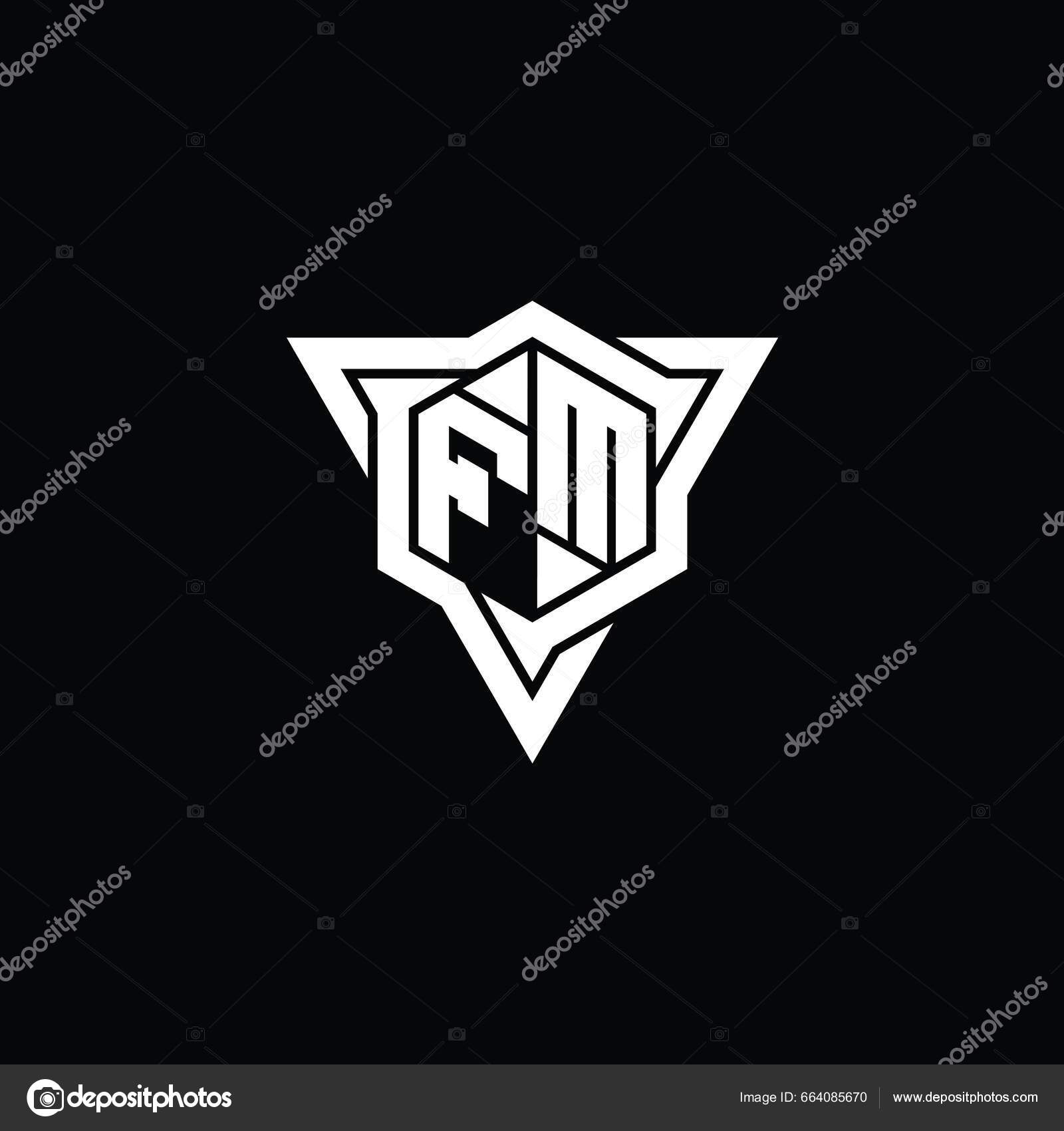 Letter Logo Monogram Hexagon Shape Triangle Outline Sharp Slice Style — Stock Photo ...