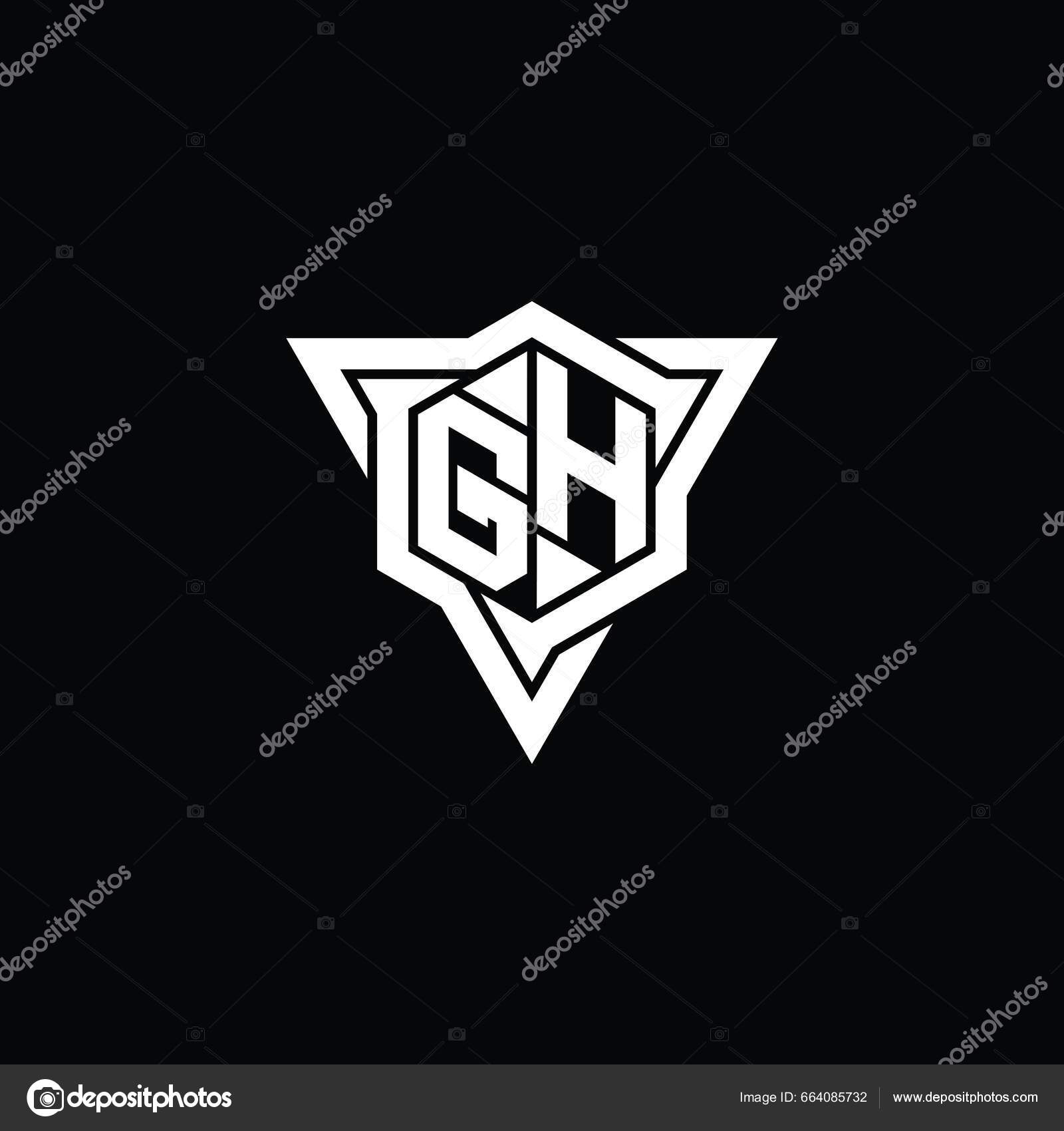 Letter Logo Monogram Hexagon Shape Triangle Outline Sharp Slice Style — Stock Photo ...