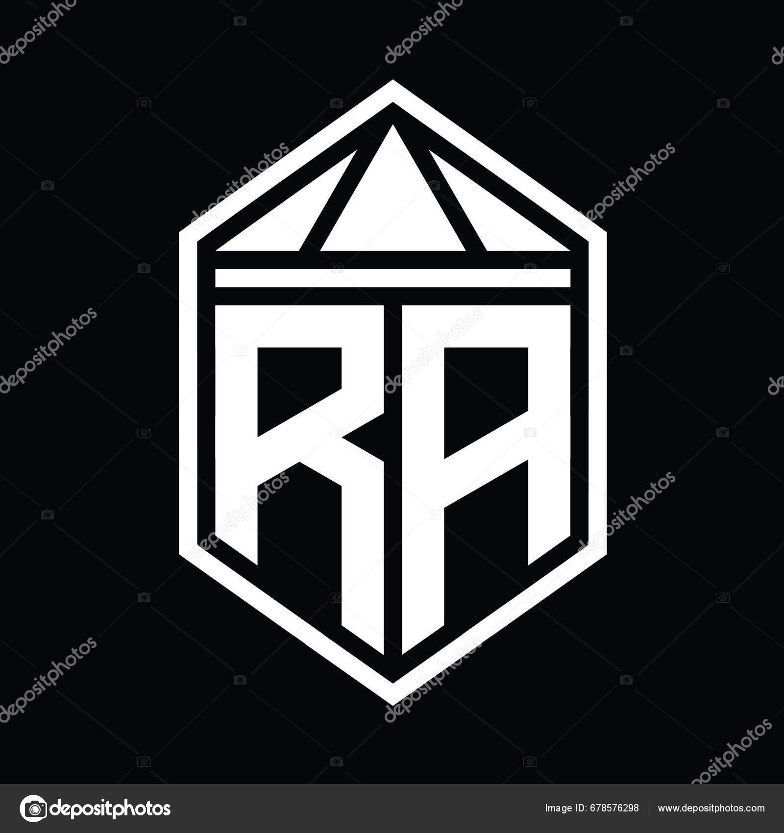 Letter Logo Monogram Simple Hexagon Shield Shape Triangle Crown Isolated — Stock Photo ...