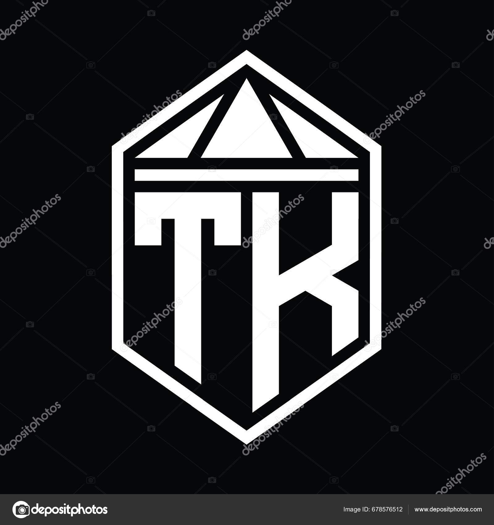 Letter Logo Monogram Simple Hexagon Shield Shape Triangle Crown Isolated — Stock Photo ...