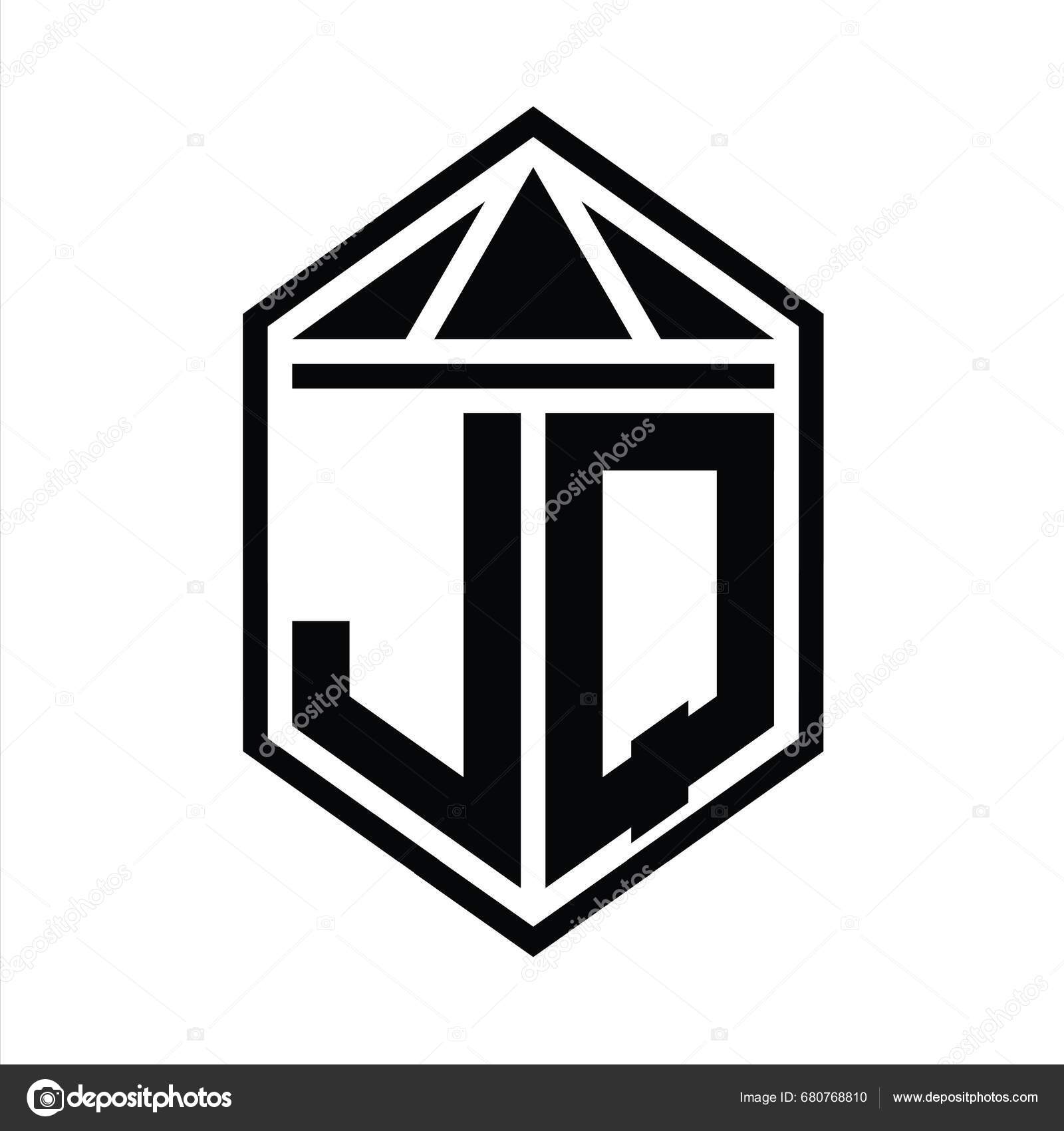 Letter Logo Monogram Simple Hexagon Shield Shape Triangle Crown Isolated — Stock Photo ...