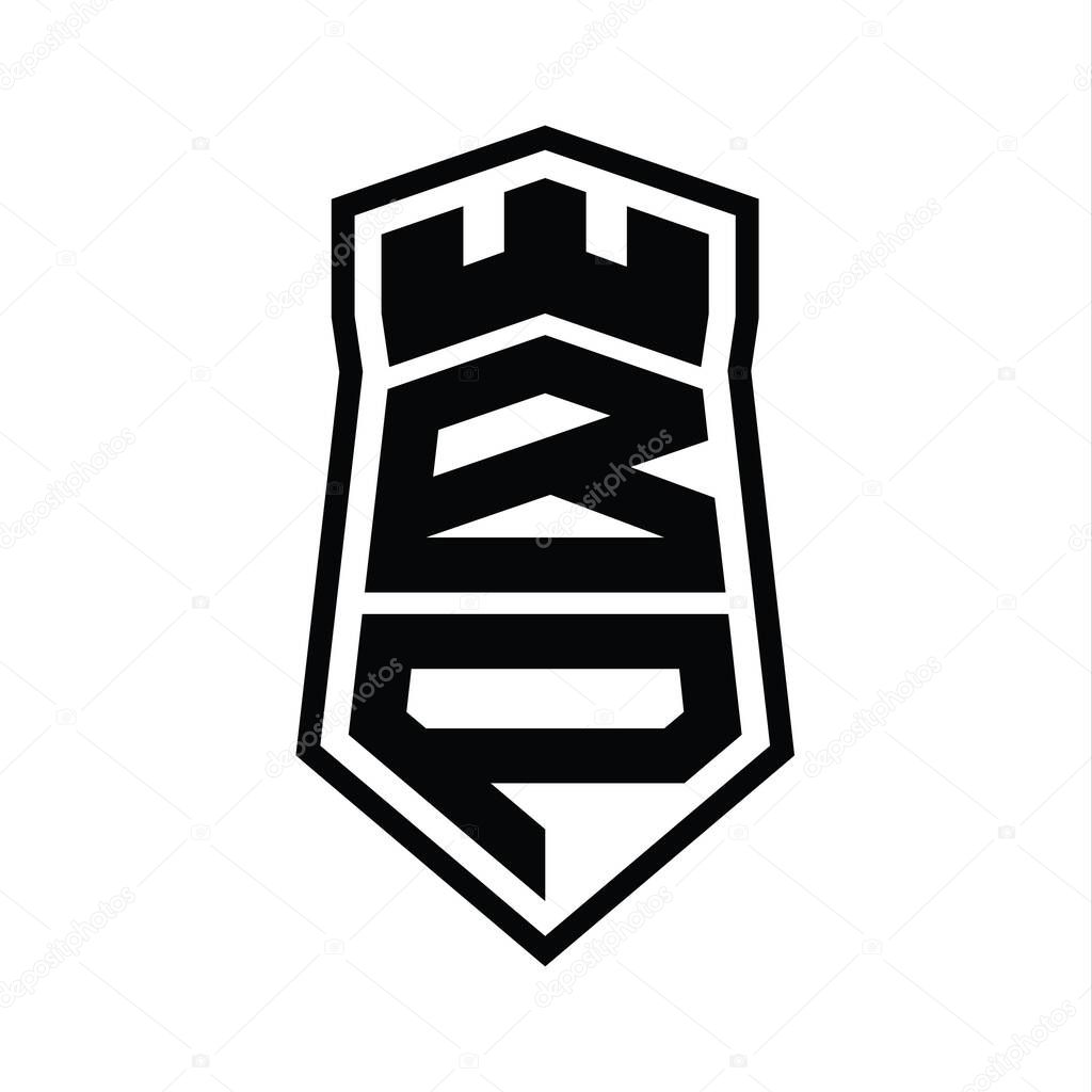 BP Letter Logo monograma hex gono escudo forma arriba y abajo con la plantilla de dise o de ...