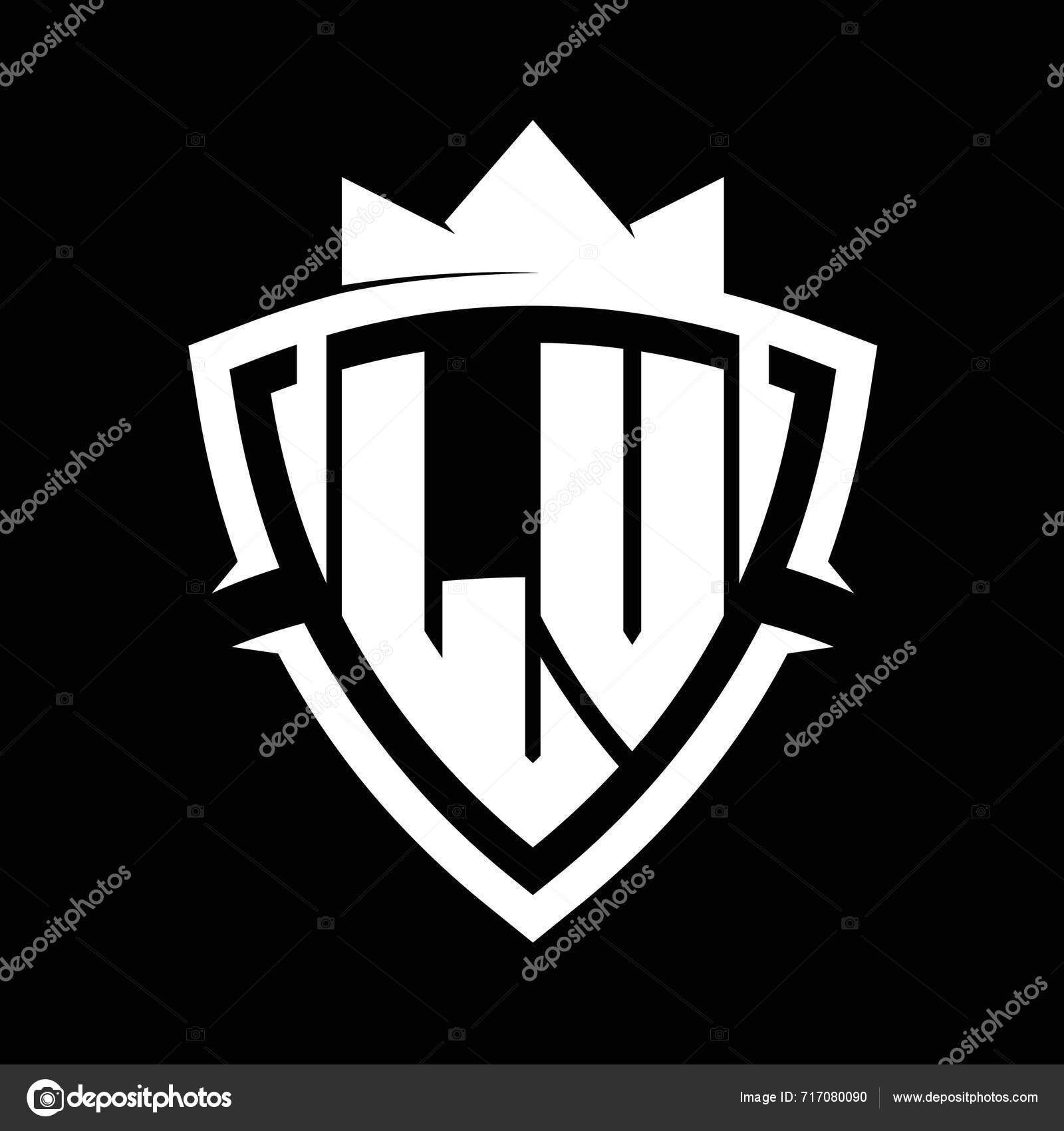 Letter Bold Monogram Triangle Curve Shield Shape Crown White Black — Stock Photo © priyo181290 ...