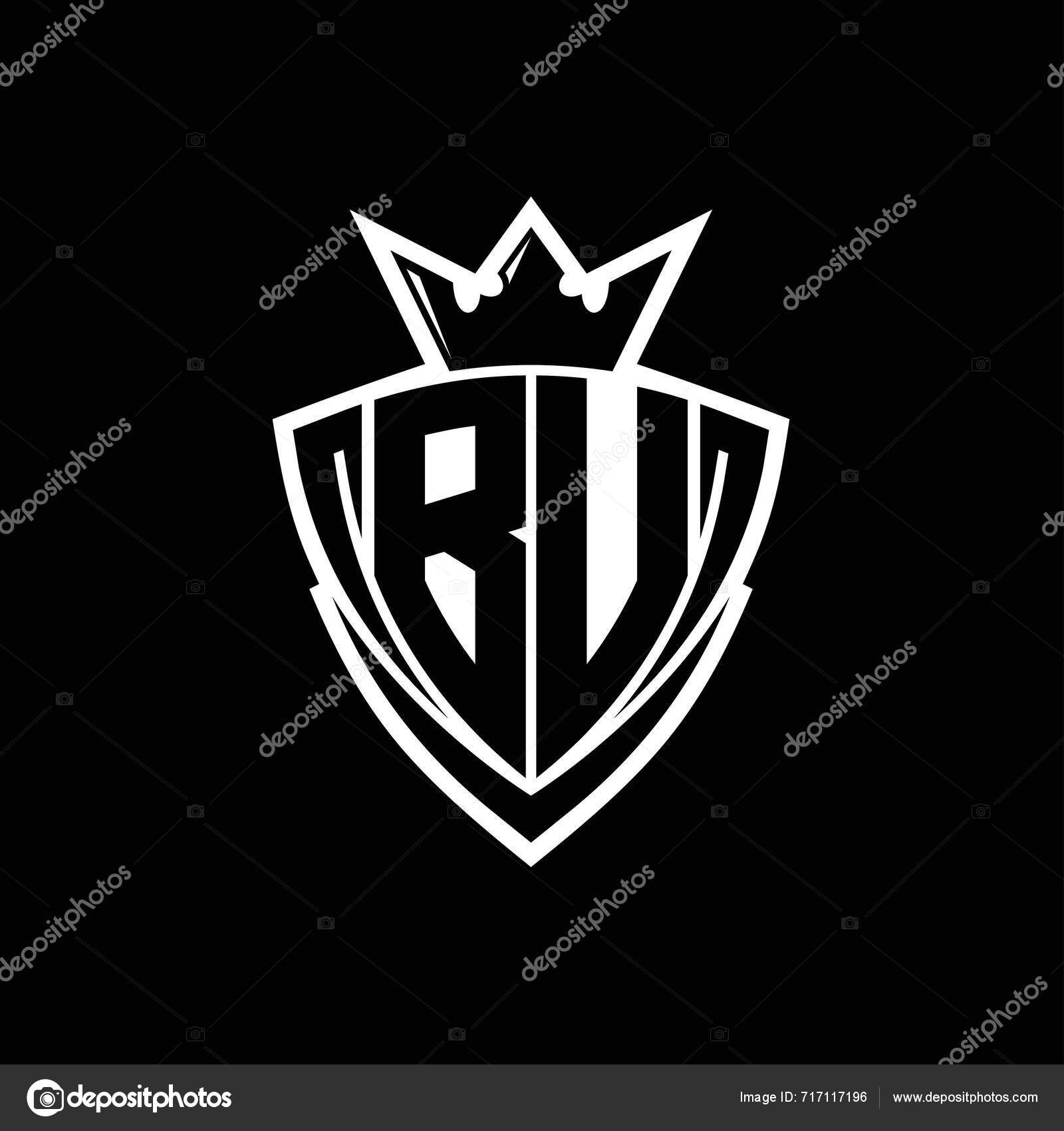 Bold Letter Logo Sharp Triangle Shield Shape Crown White Outline — Stock Photo © priyo181290 ...