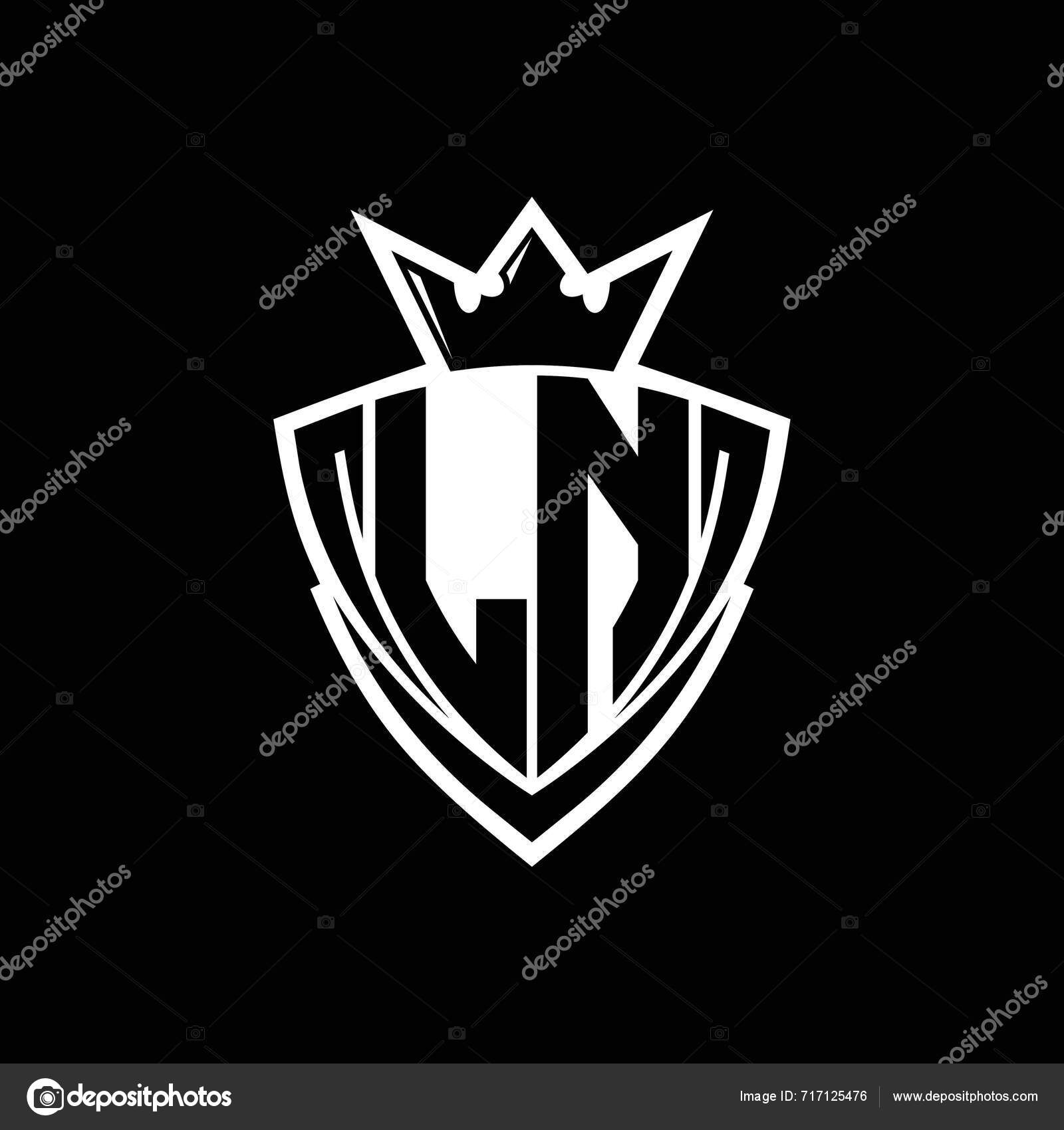 Logo Letra Negrita Con Forma Escudo Triangular Afilado Con Corona ...