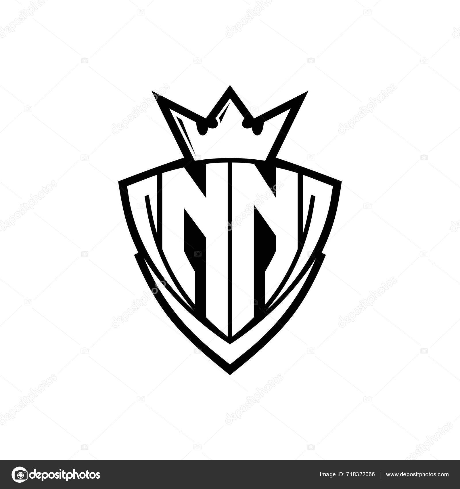 Logo Letra Negrita Con Forma Escudo Triángulo Afilado Con Corona — Foto ...