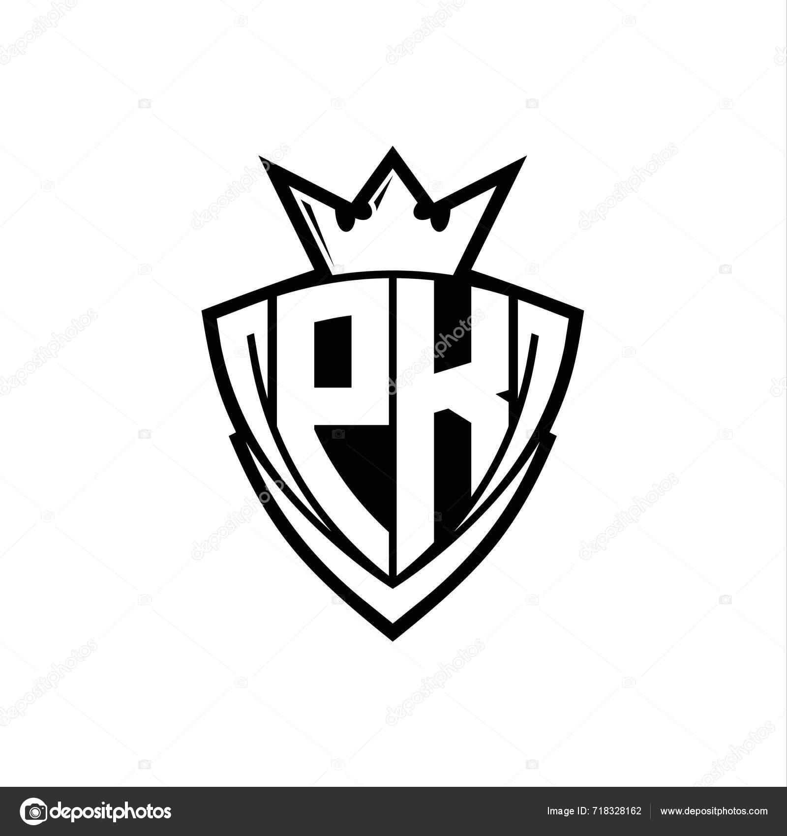 Bold Letter Logo Sharp Triangle Shield Shape Crown White Outline — Stock Photo © priyo181290 ...