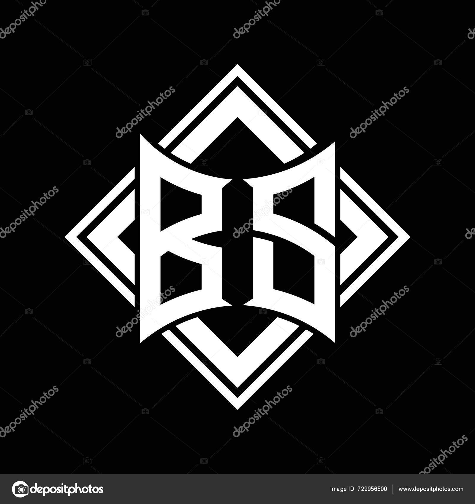 Letter Logo Abstract Shield Shape Square White Outline Black Background — Stock Photo ...