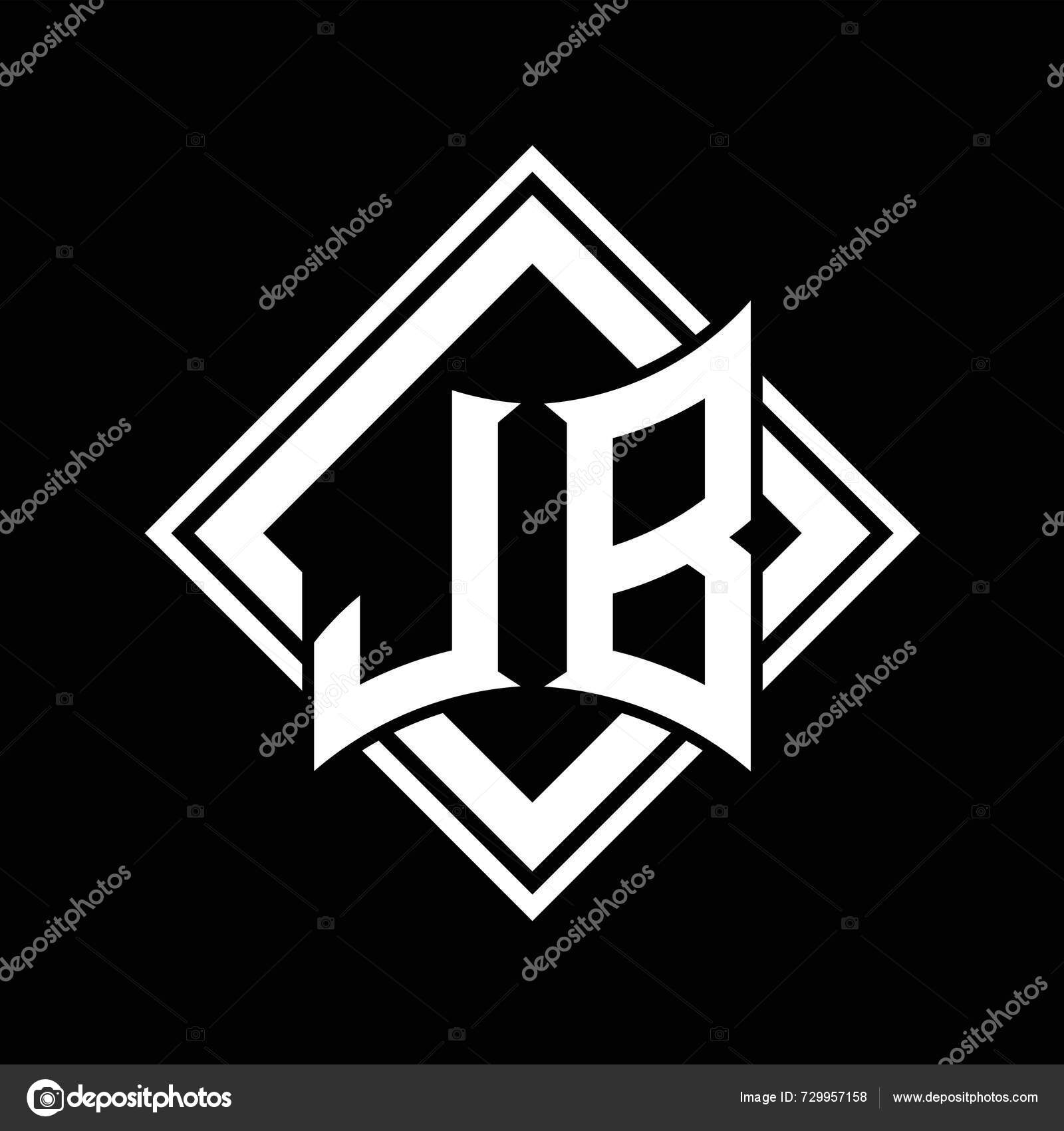 Letter Logo Abstract Shield Shape Square White Outline Black Background — Stock Photo ...
