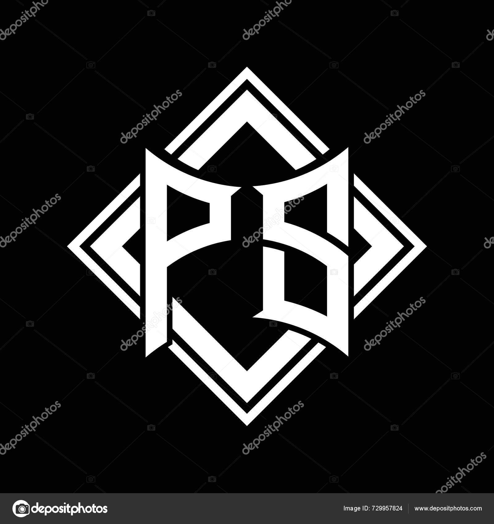 Letter Logo Abstract Shield Shape Square White Outline Black Background — Stock Photo ...