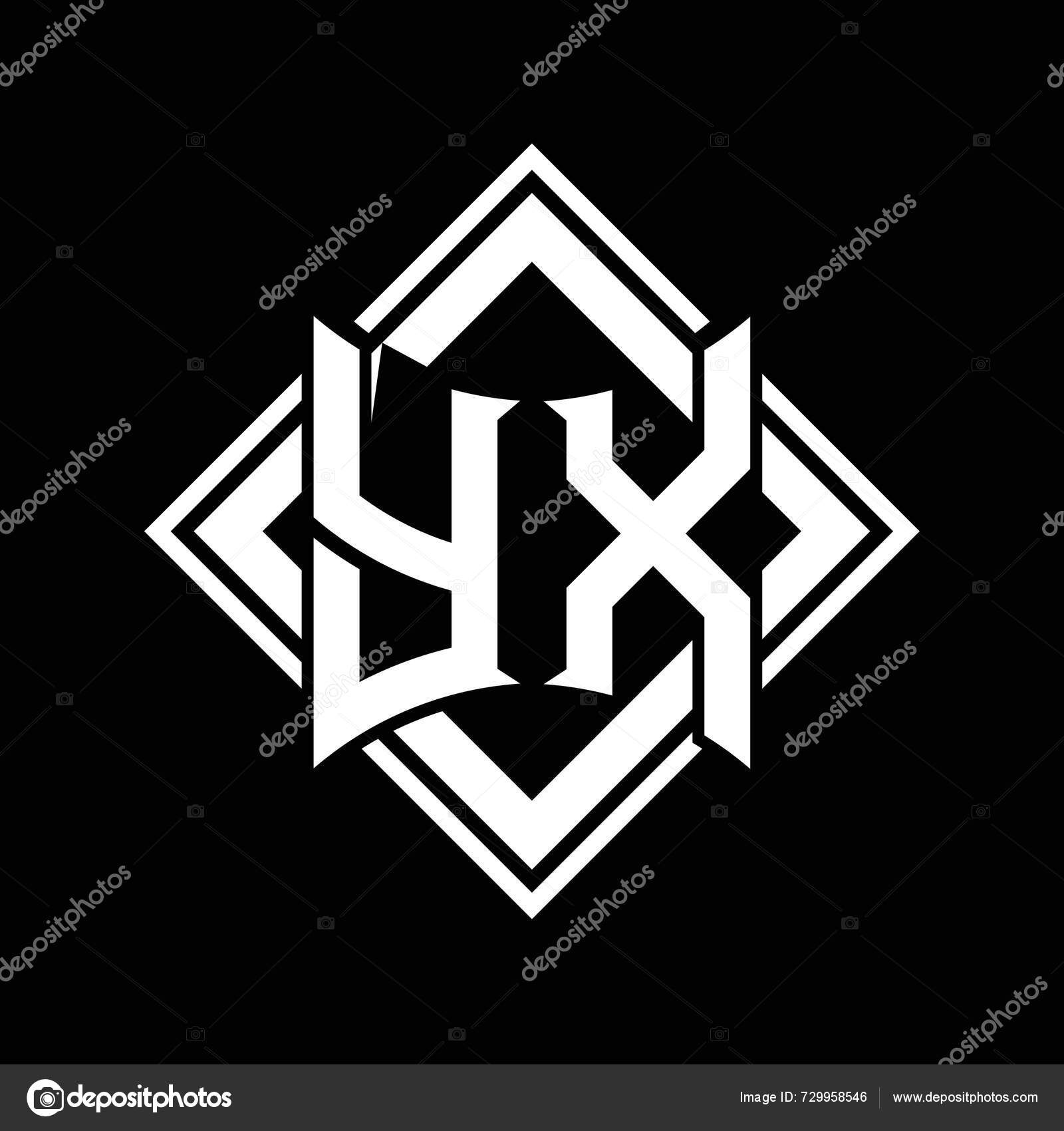 Letter Logo Abstract Shield Shape Square White Outline Black Background — Stock Photo ...