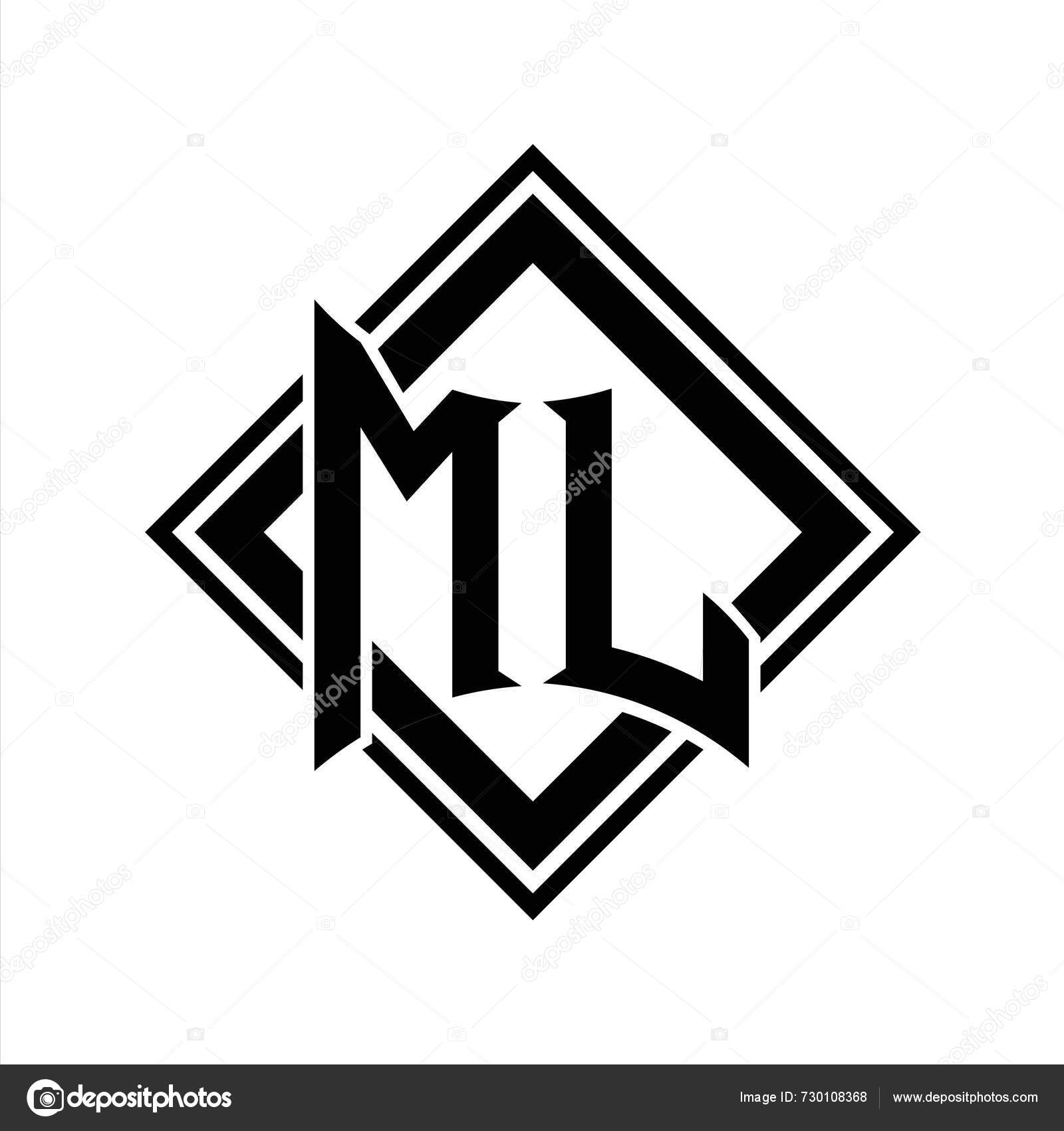 Letter Logo Abstract Shield Shape Square Black Outline White Background — Stock Photo ...