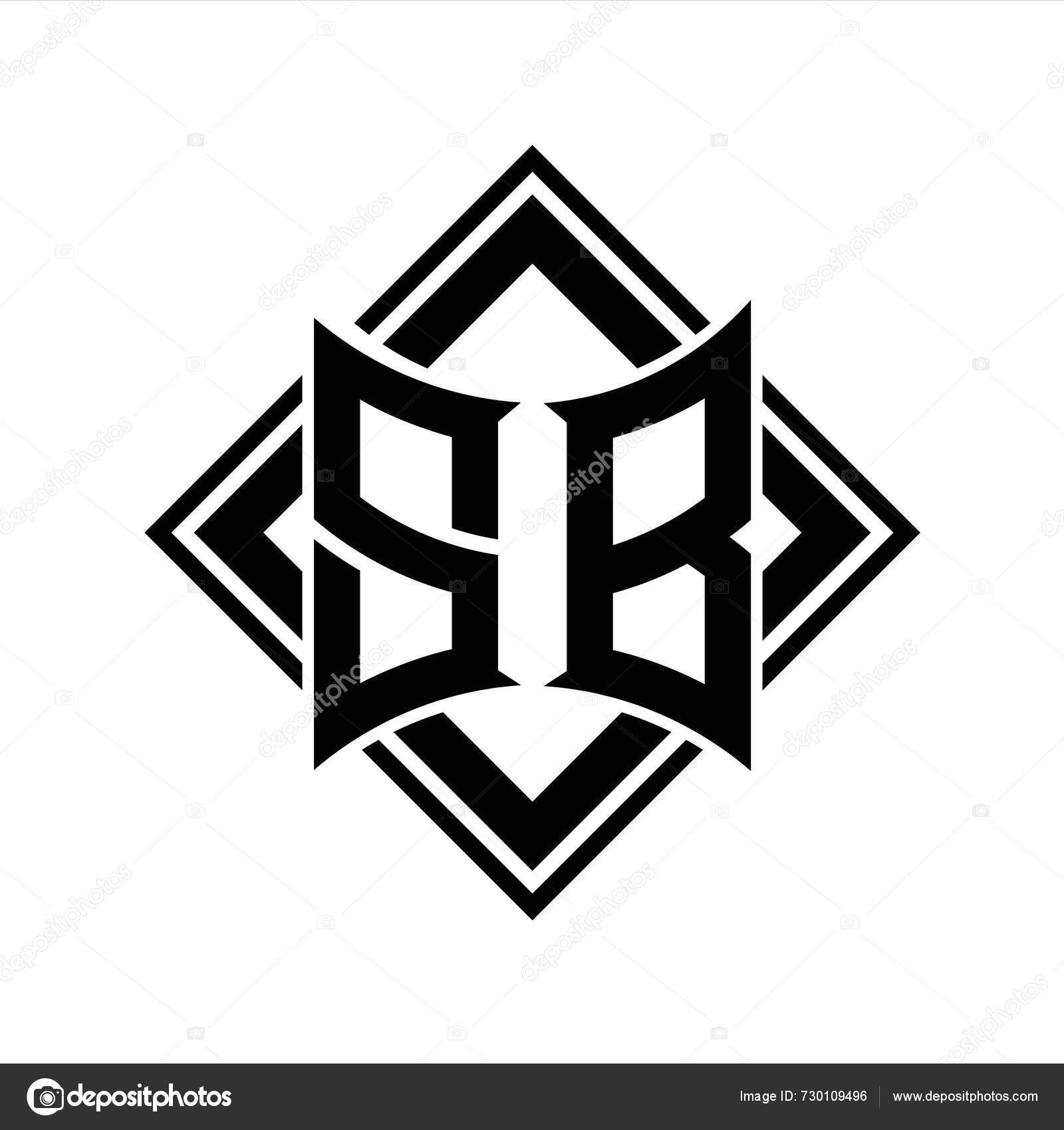 Letter Logo Abstract Shield Shape Square Black Outline White Background — Stock Photo ...