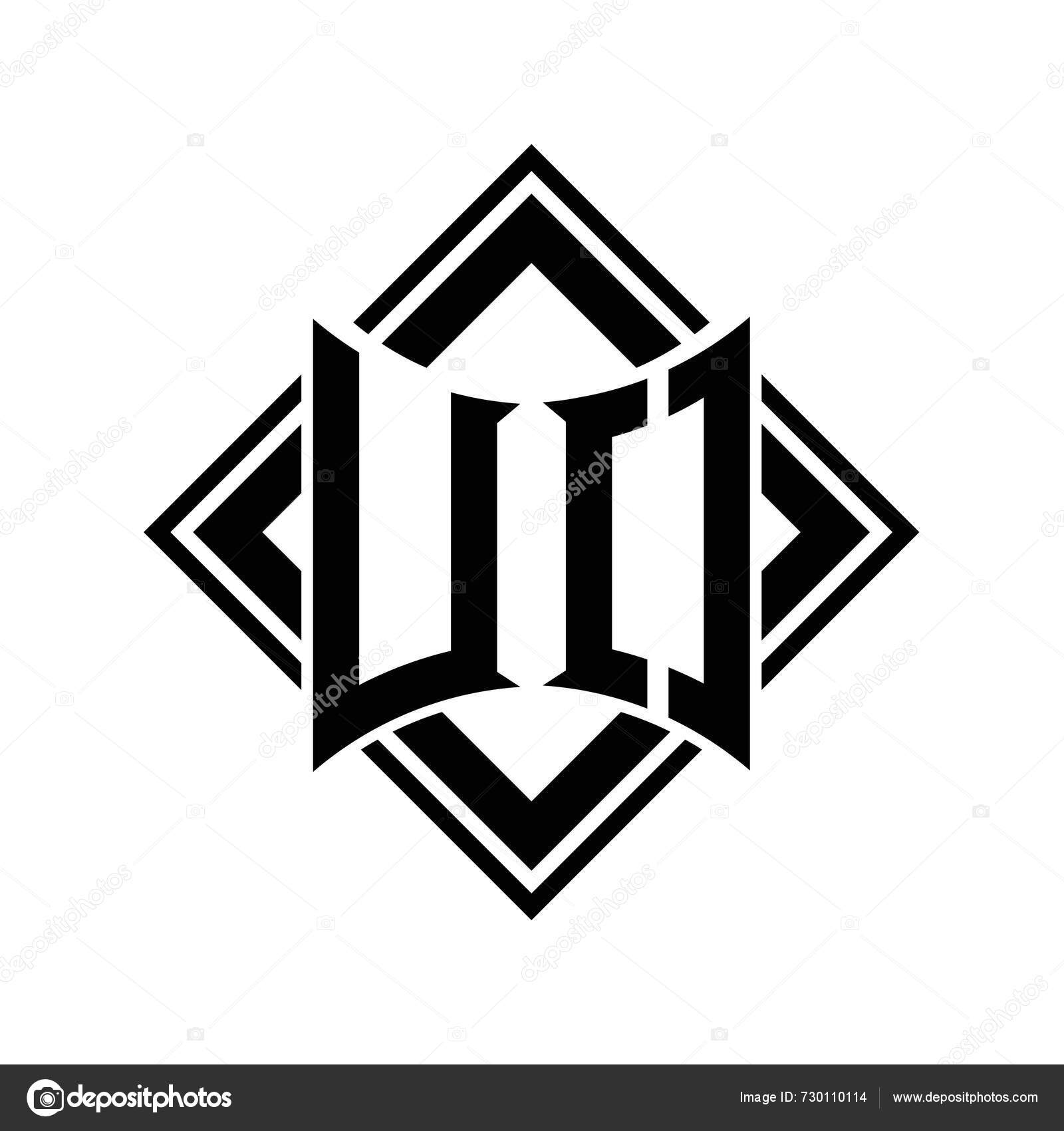 Letter Logo Abstract Shield Shape Square Black Outline White Background — Stock Photo ...