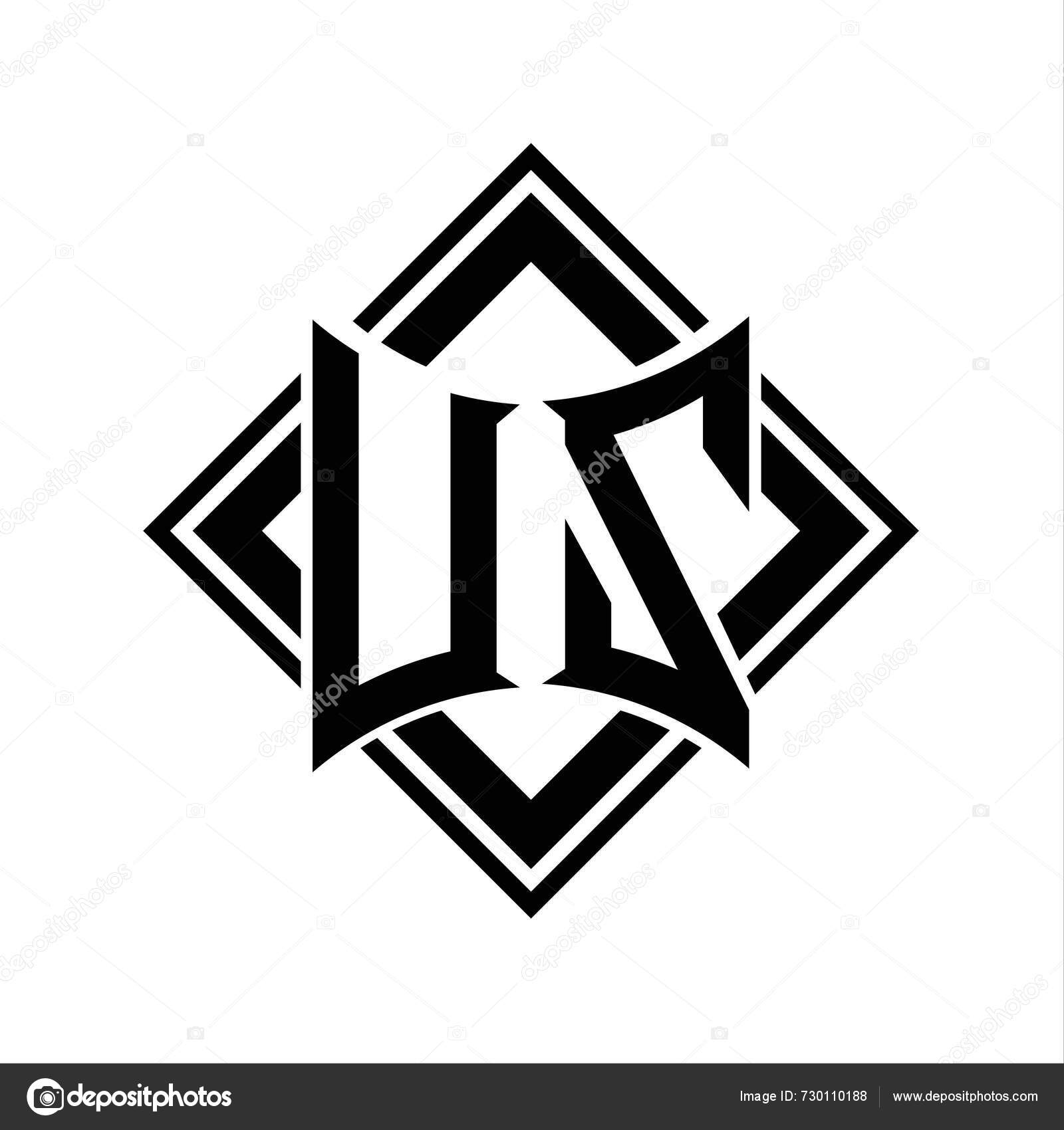 Letter Logo Abstract Shield Shape Square Black Outline White Background — Stock Photo ...