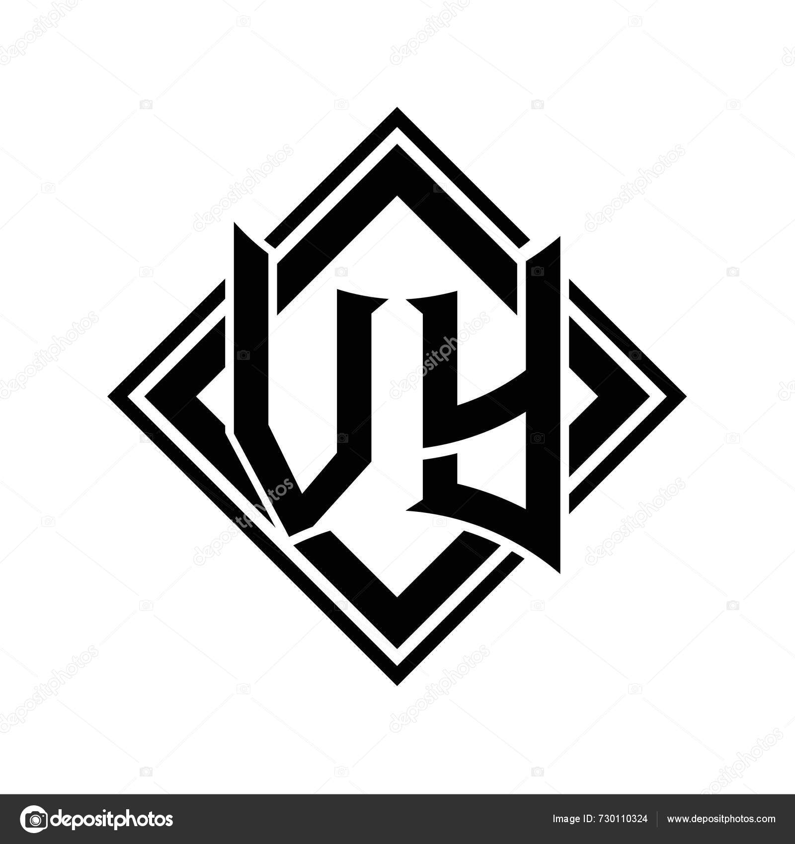 Letter Logo Abstract Shield Shape Square Black Outline White Background — Stock Photo ...