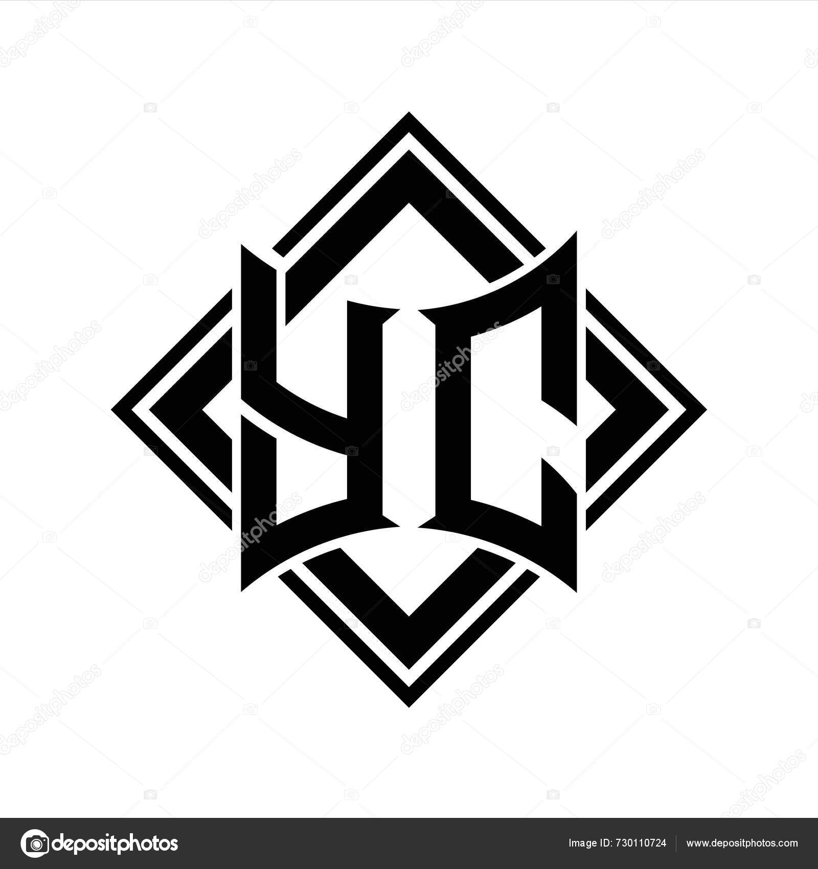 Letter Logo Abstract Shield Shape Square Black Outline White Background — Stock Photo ...