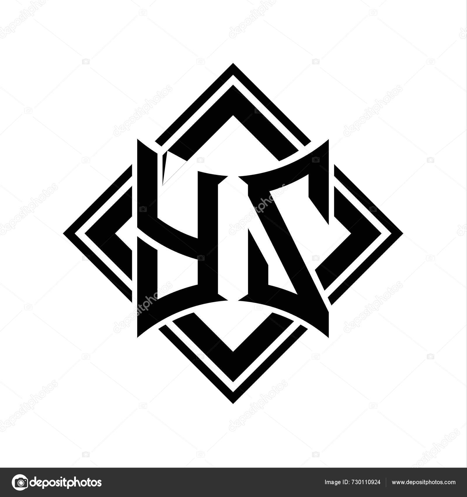 Letter Logo Abstract Shield Shape Square Black Outline White Background — Stock Photo ...