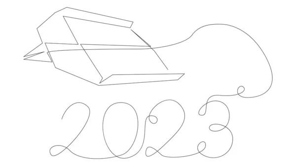 One Continuous Line Alarm Clock Number 2024 Thin Line Holiday Stock Vector By ©bobvector 692373246