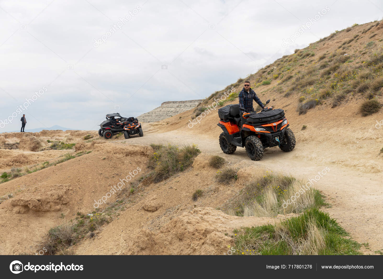 Cappadocia Turkey April 2024 Group Tourists Quad Bikes Rides Mountains ...