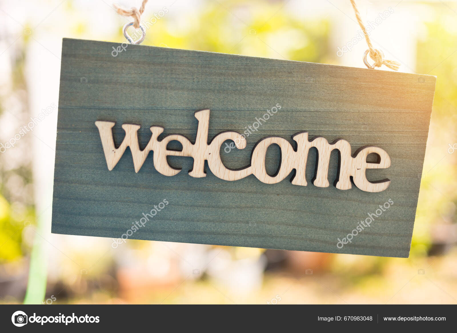 Señal Bienvenida Concepto Invitación Con Fondo Natural — Foto de stock ...