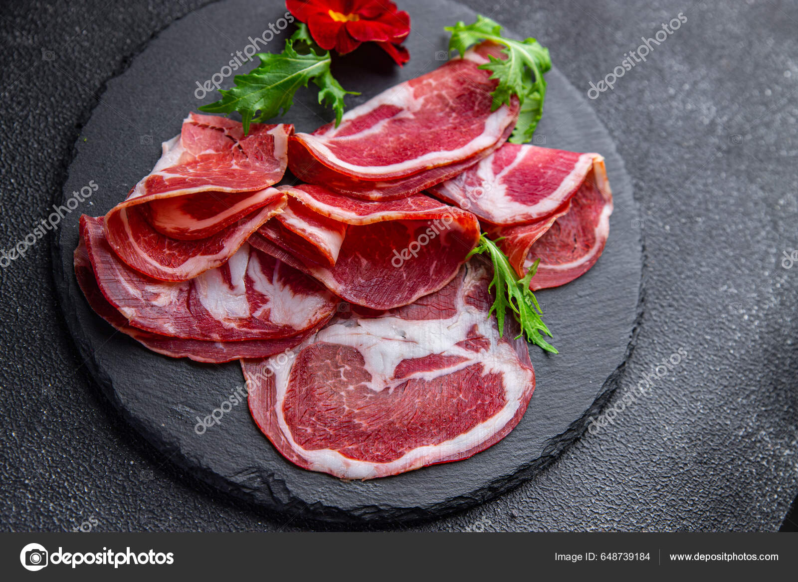 Coppa Cured Meat Sausage Pork Neck Meal Food Snack Table Stock Photo by ...