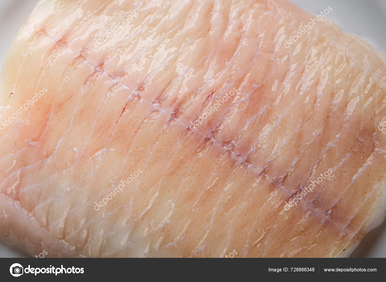 Filete Pescado Blanco Crudo Lubina Gigante Mero Fileteado Cocina Fresca ...