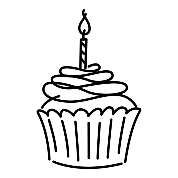 Birthday Cupcake Clip Art Black And White
