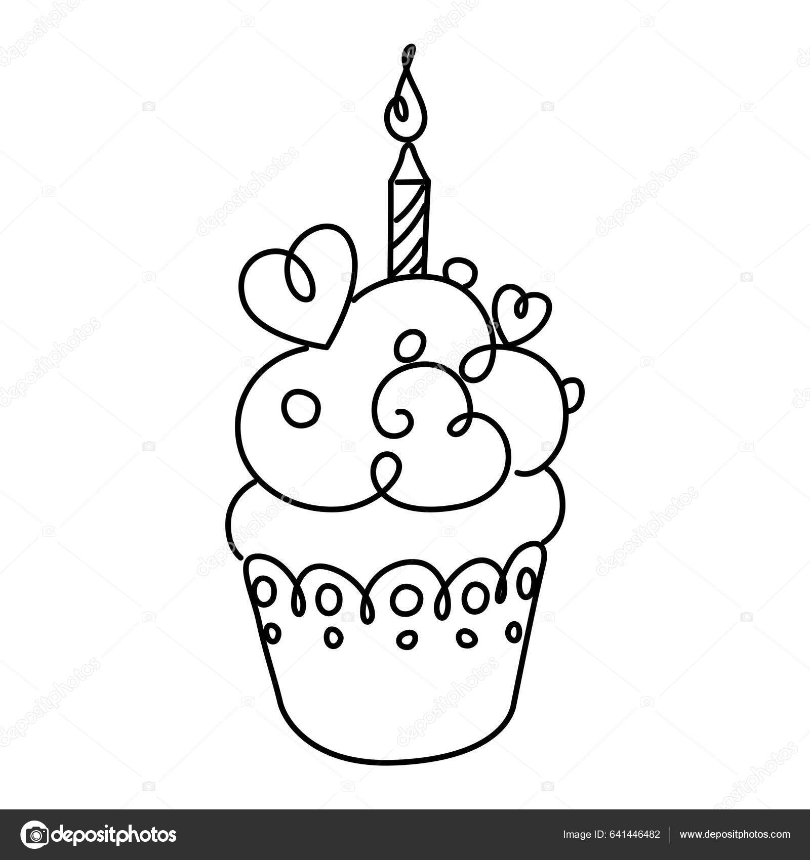 Cupcake Outline Sketch