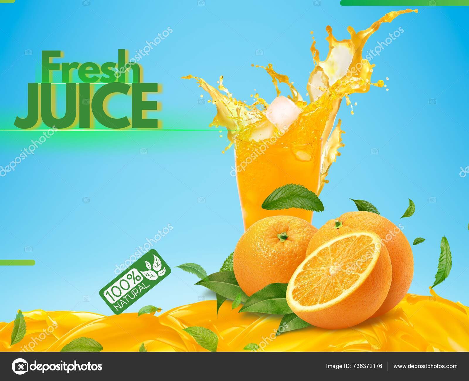 Close Shot Orange Slices Refreshing Summer Drink Orange Juice Ads ...