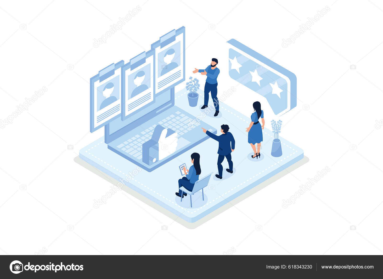 Characters Choosing Best Candidate Job Managers Searching New Employee ... Characters Choosing Best Candidate Job Managers Searching New Employee ...
