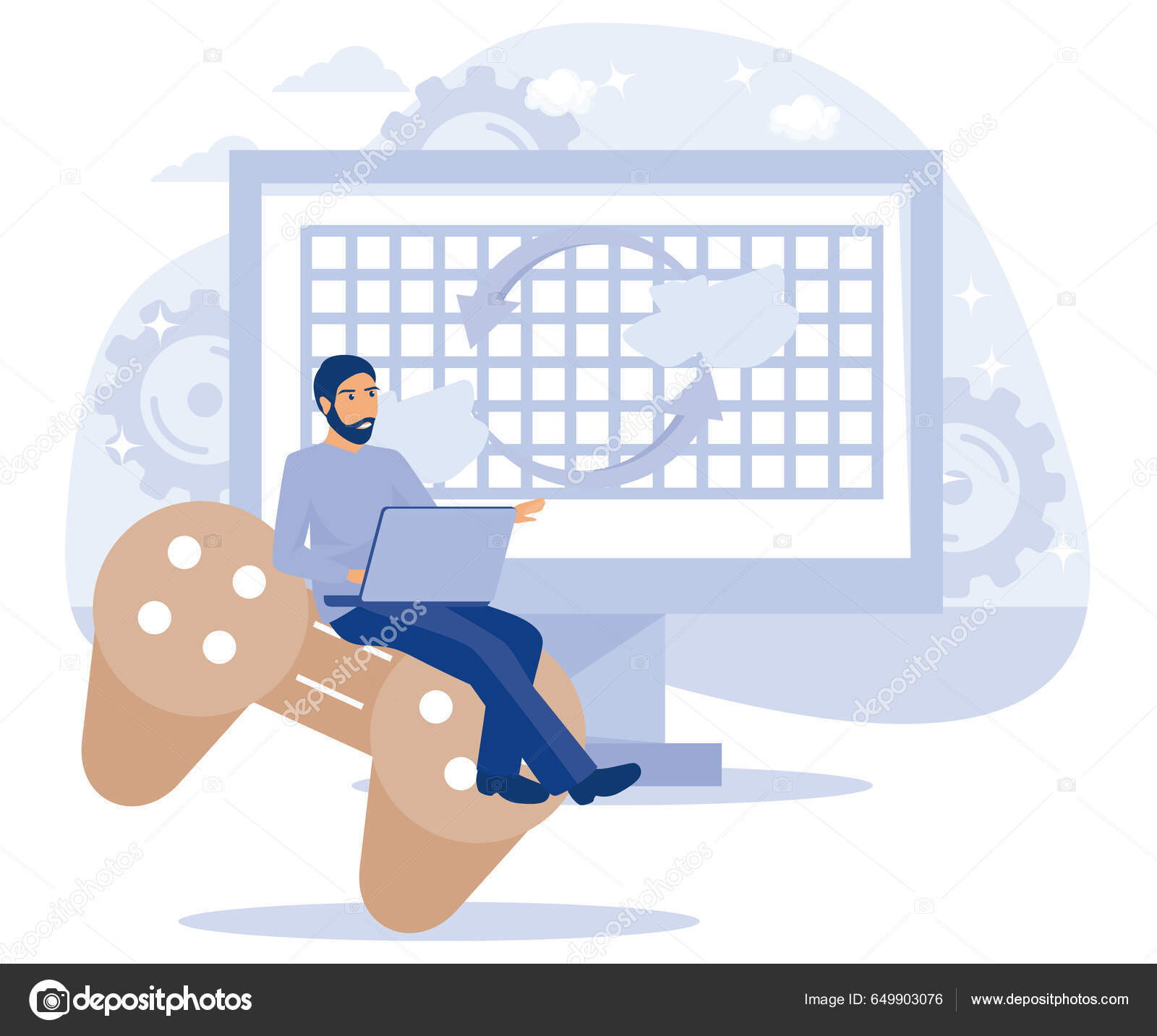 Programming Team Concept Computer Games Virtual World Iot Development ...