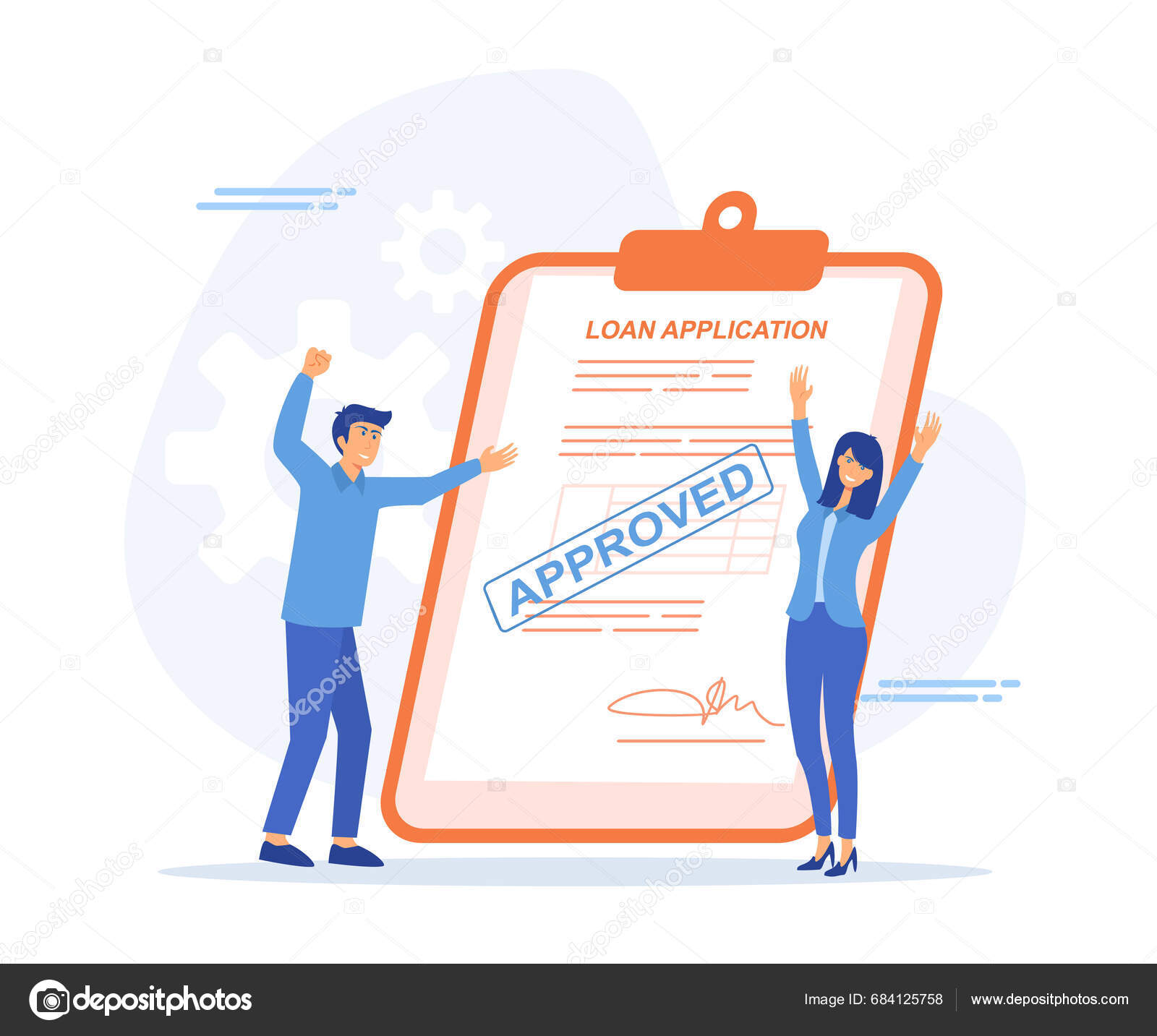 Persetujuan Pinjaman Dokumen Aplikasi Dengan Cap Yang Disetujui Tangan ...