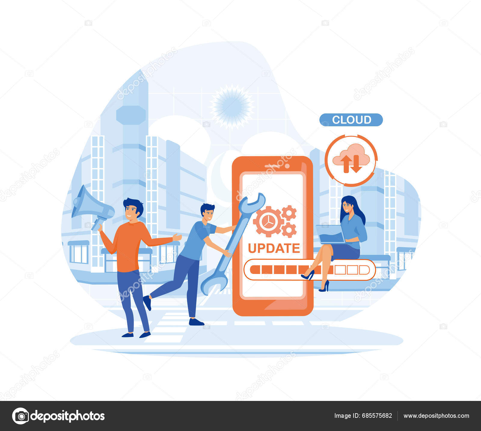 System Updates People Updating Operation Computing Installation ...