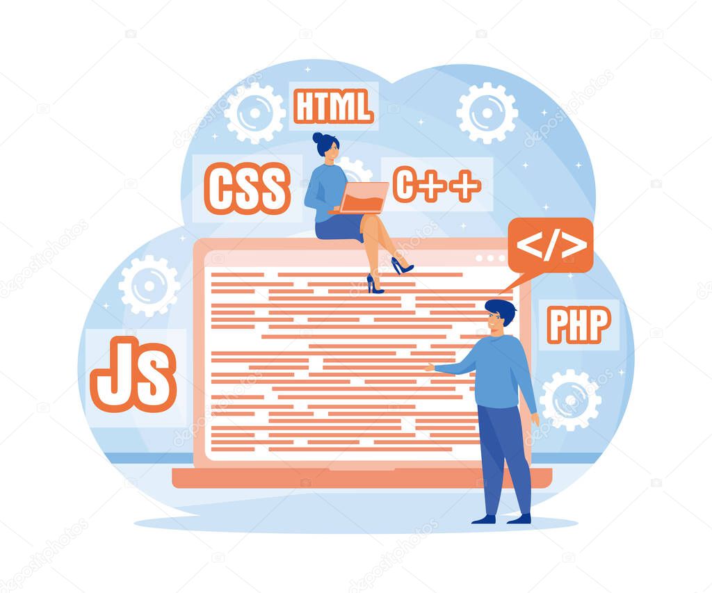 Programador o desarrollador crear lenguaje de programación de código. Programación y desarrollo ...