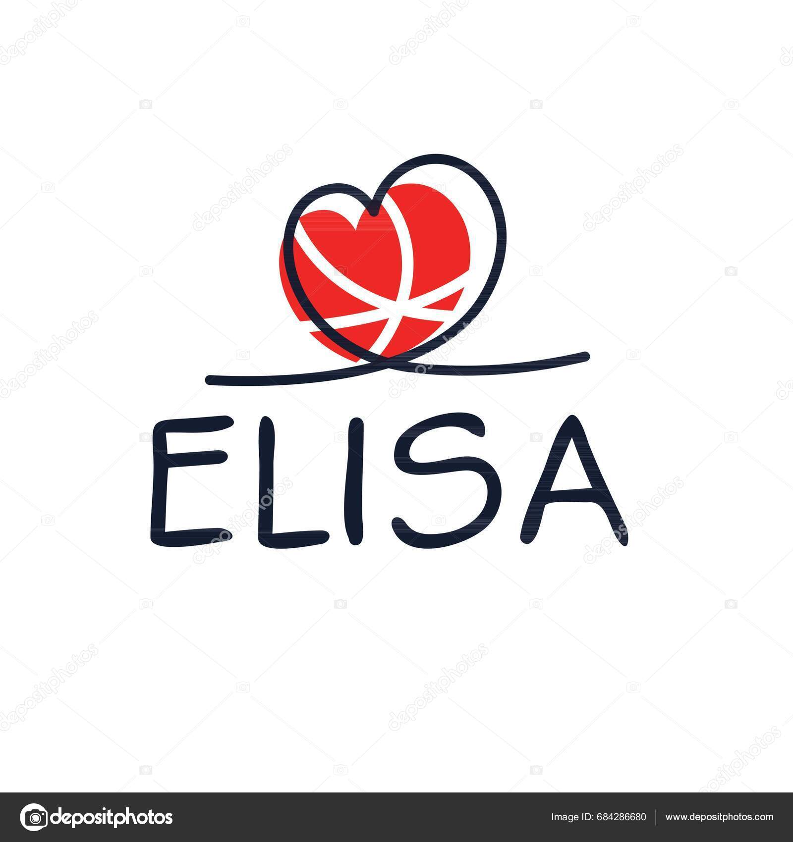 Elisa Calligraphy Name Vector Illustration Stock Vector by ...