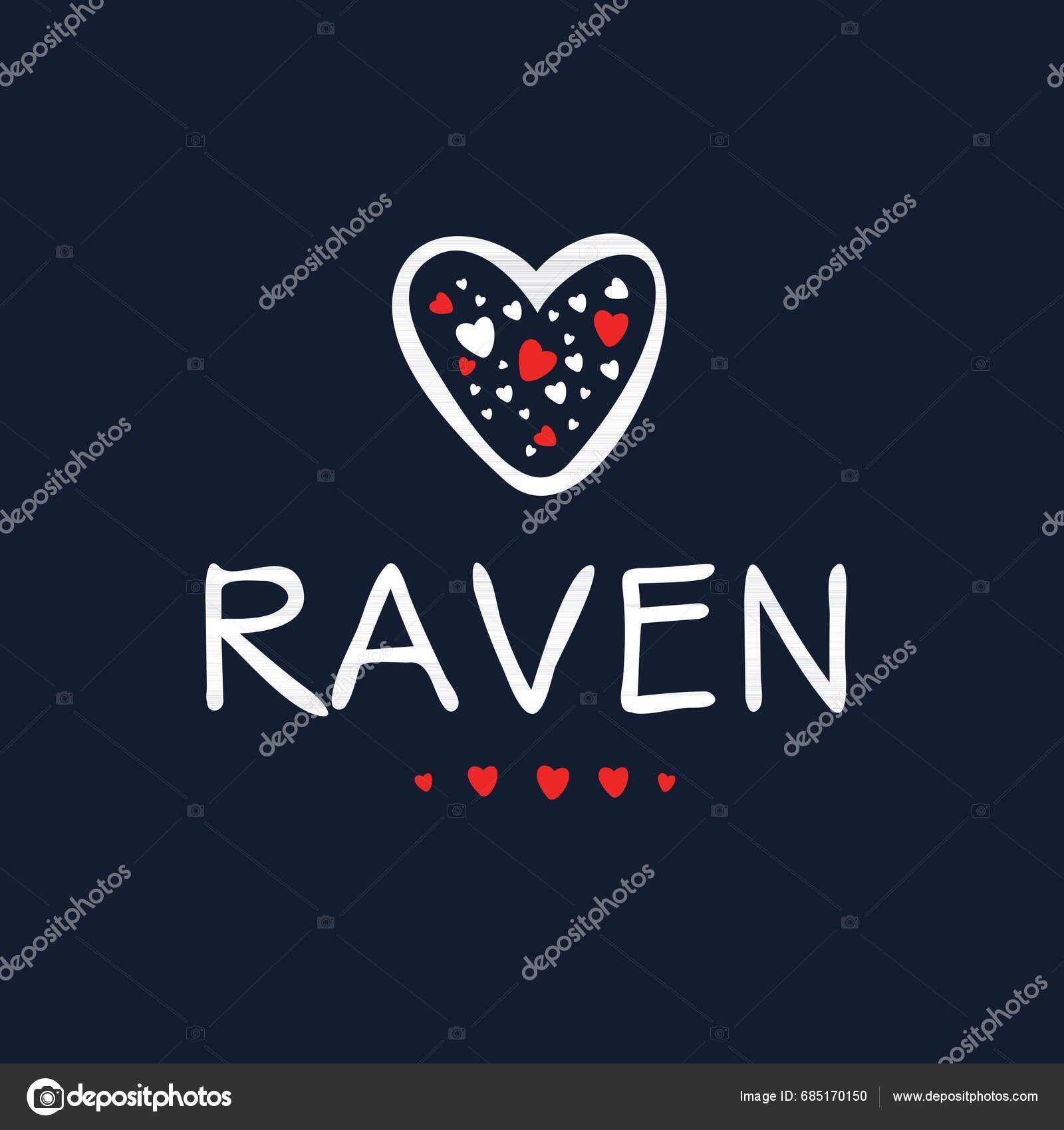 Raven Calligraphy Name Vector Illustration Stock Vector by ...