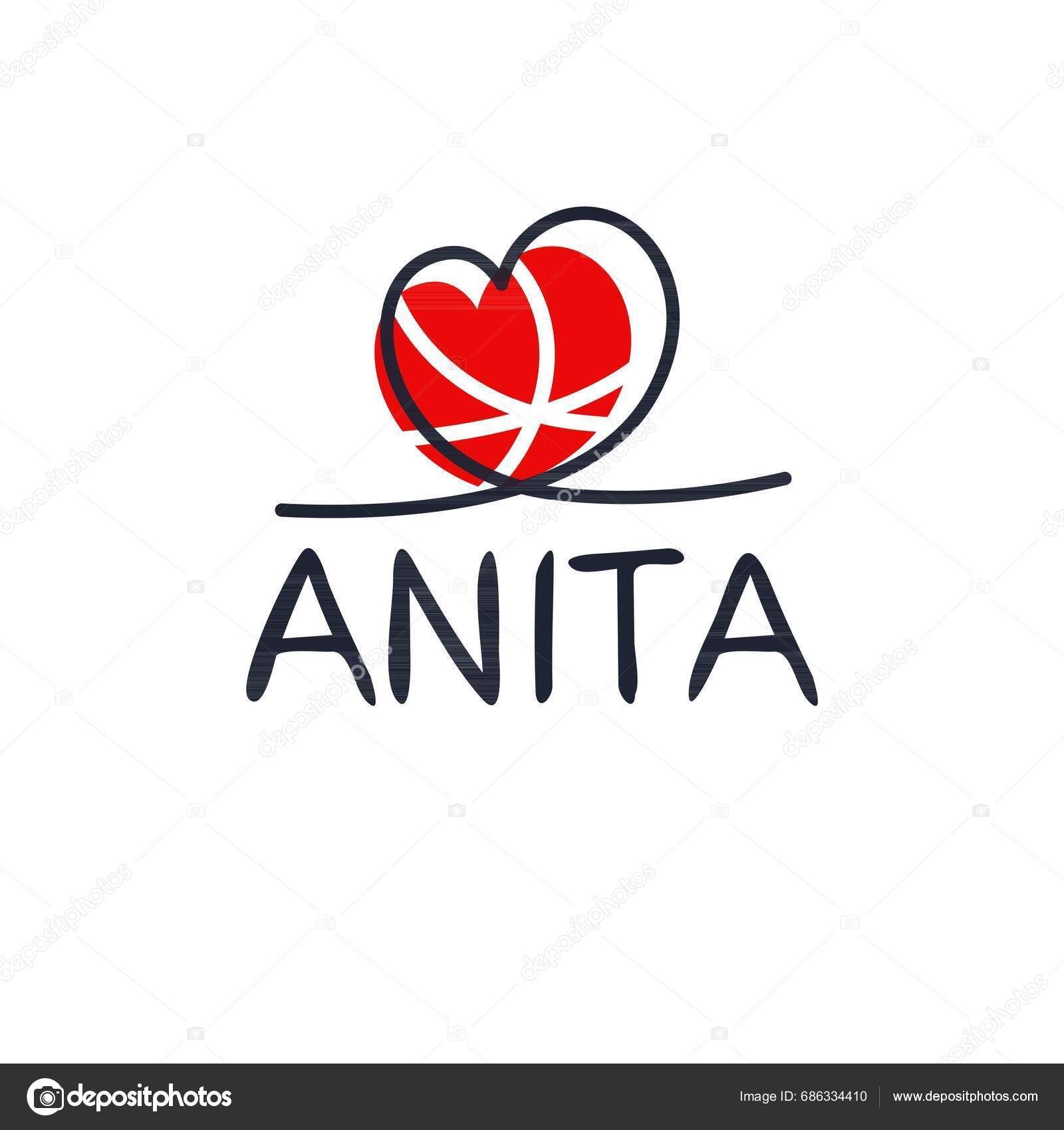 Anita Calligraphy Name Vector Illustration Stock Vector by ...