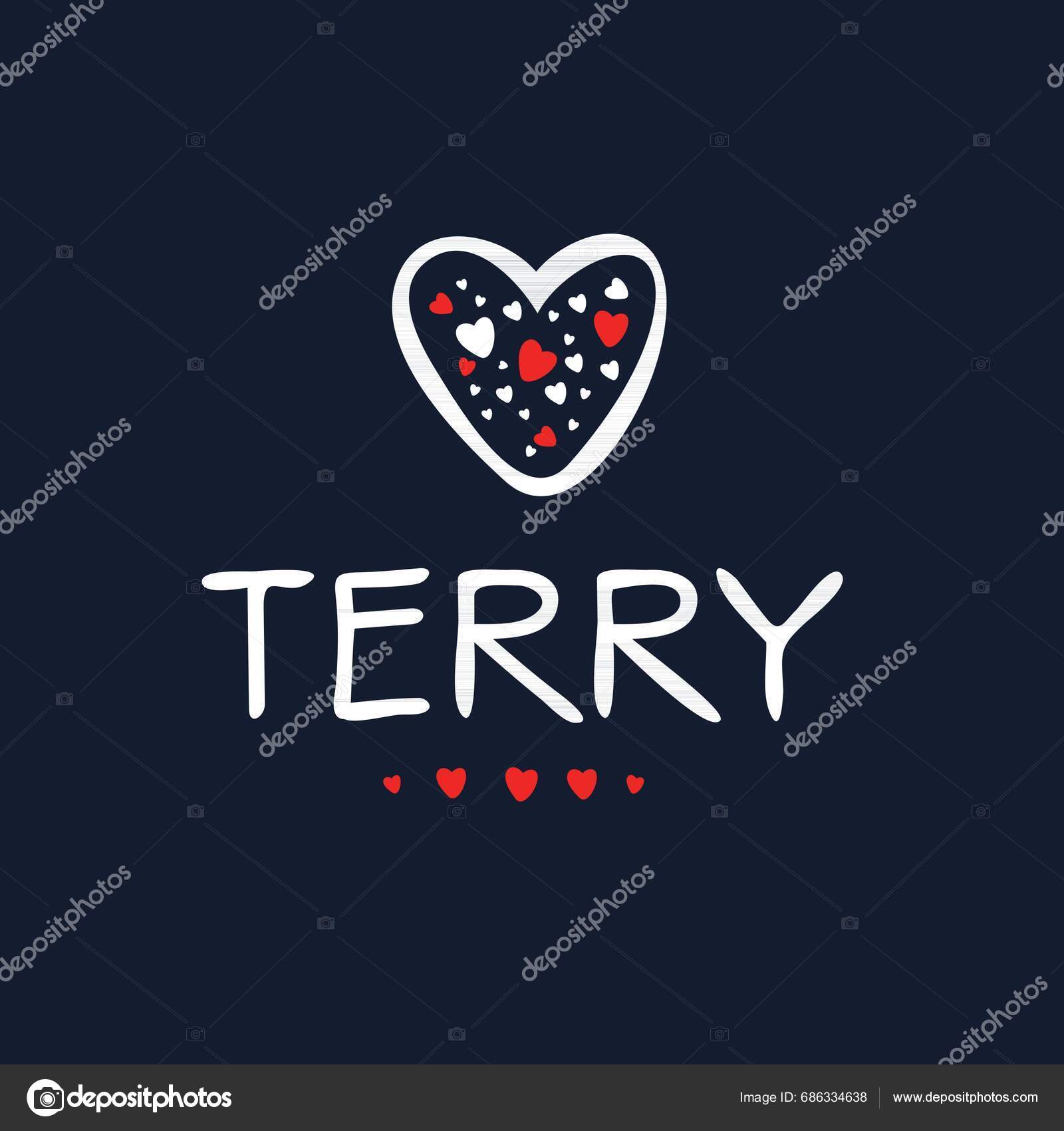 Terry Calligraphy Name Vector Illustration Stock Vector by ...