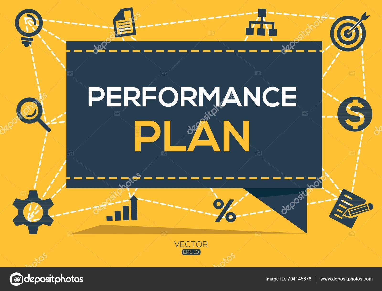 Plan Rendimiento Diseño Banners Con Iconos Ilustración Vectorial Vector de stock por ...