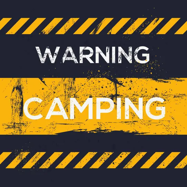 (Camping) Signo de advertencia, ilustración vectorial. 2024