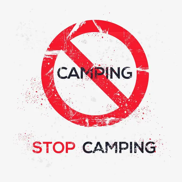 (Camping) Signo de advertencia, ilustración vectorial. 2024
