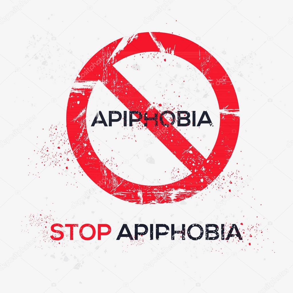 (Apifobia) Signo de advertencia, ilustración vectorial. 2024