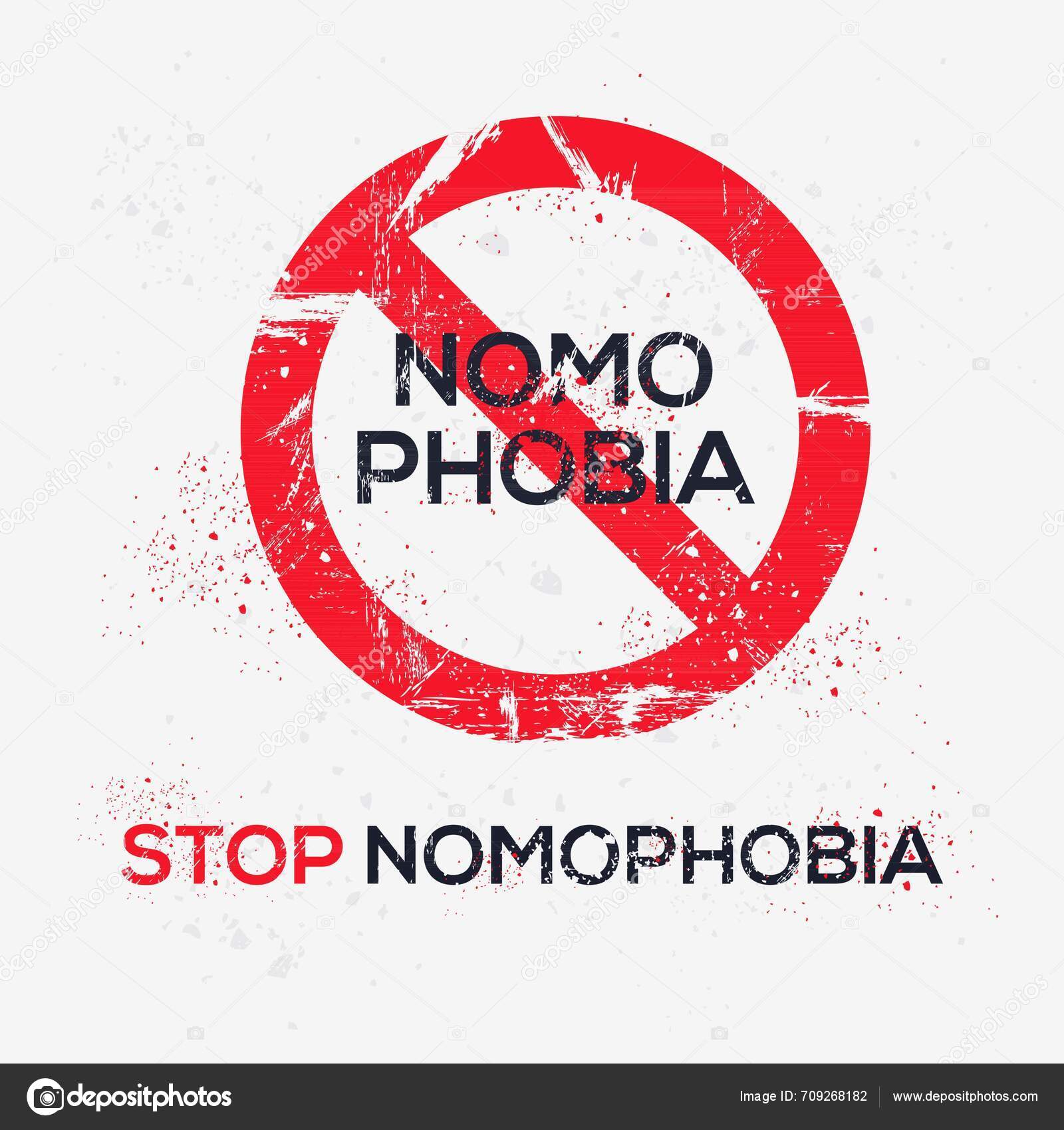 Nomofobia Sinal Alerta Ilustração Vetorial Vetor de stock de ...