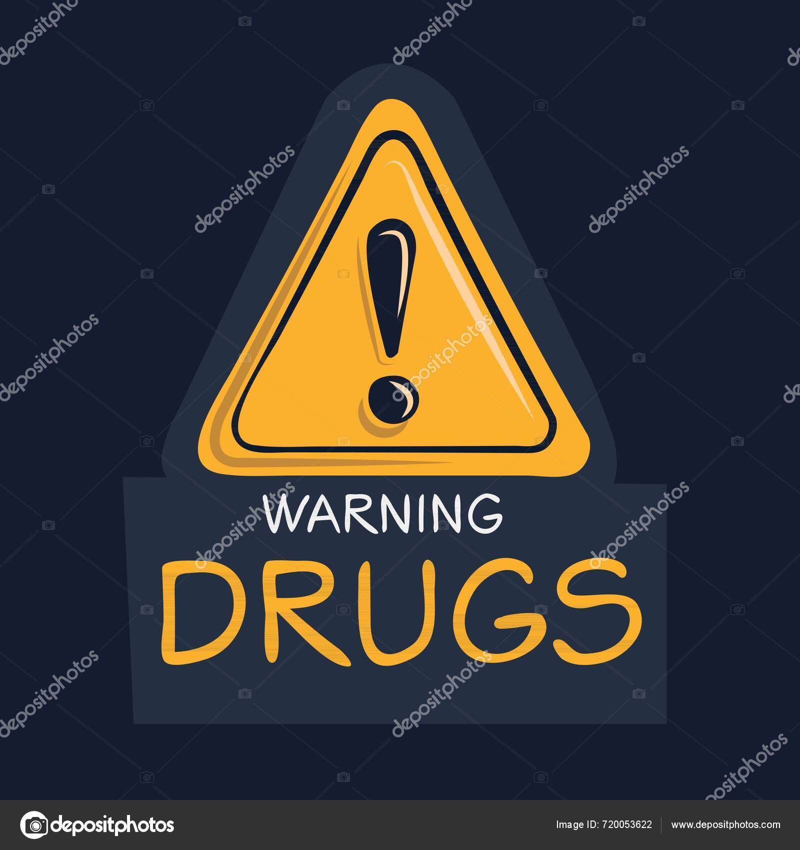 Tanda Peringatan Narkoba Ilustrasi Vektor Vektor Stok oleh ...
